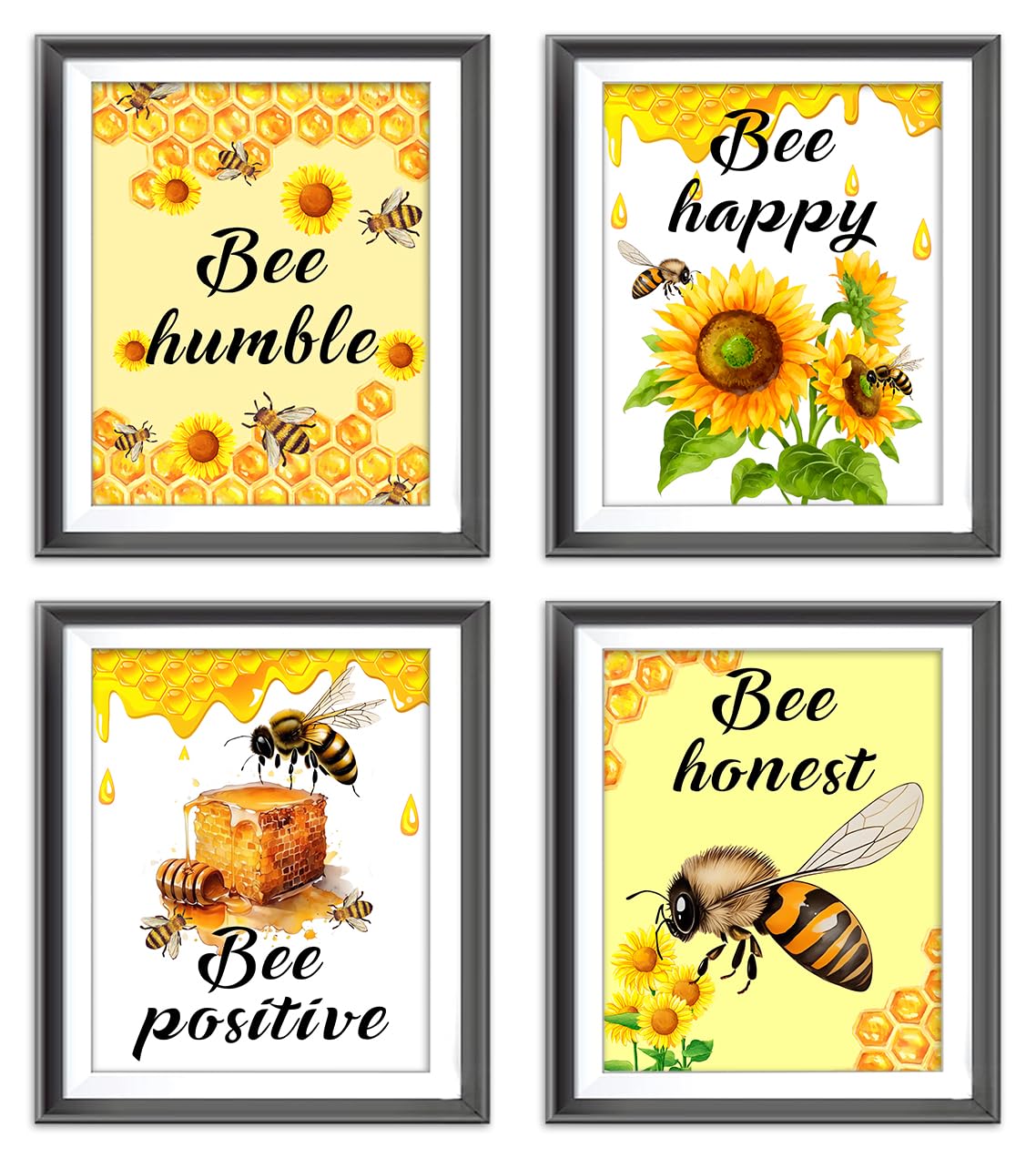 Amazon.com: LNLAGBO Bee Posters for Classroom,Bumblebee Sunflower ...