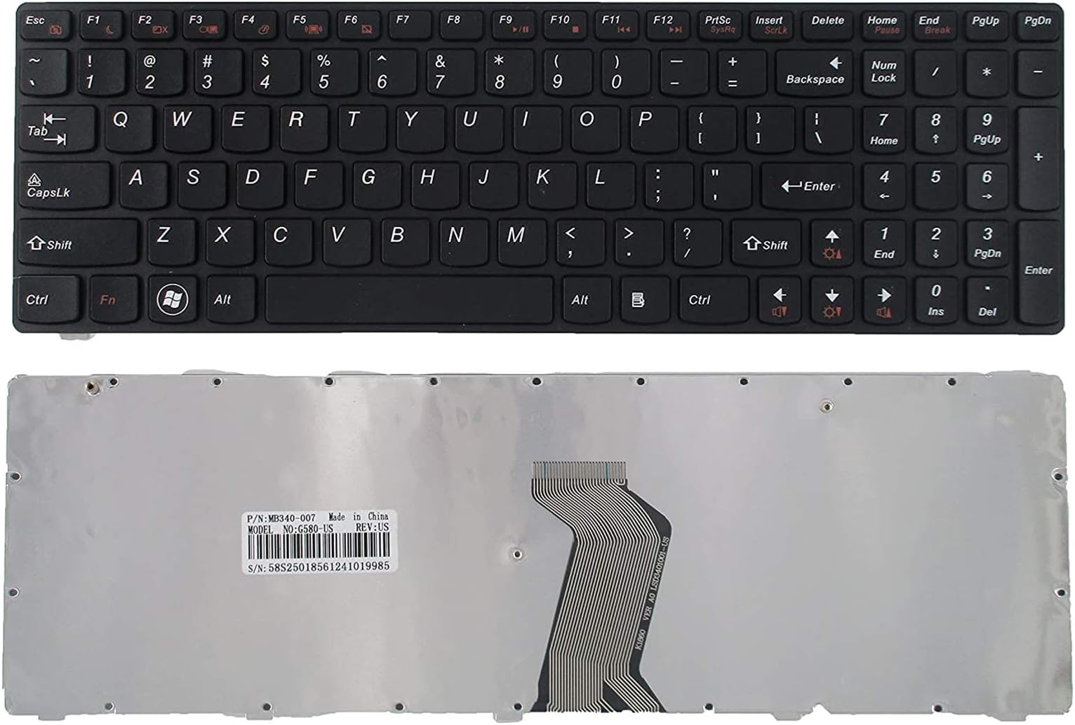 Amazon.com: SUNMALL Keyboard Replacement with Frame Compatible with ...
