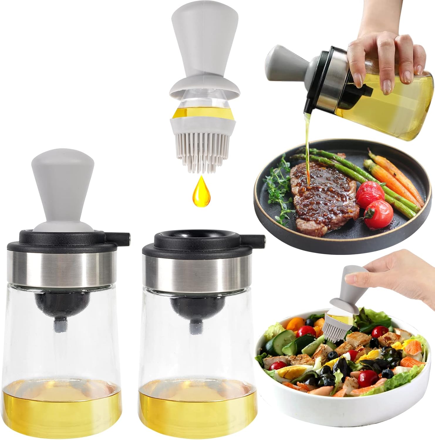 Amazon.com: ChezMax Olive Oil Dispenser Bottle with Silicone Brush ...