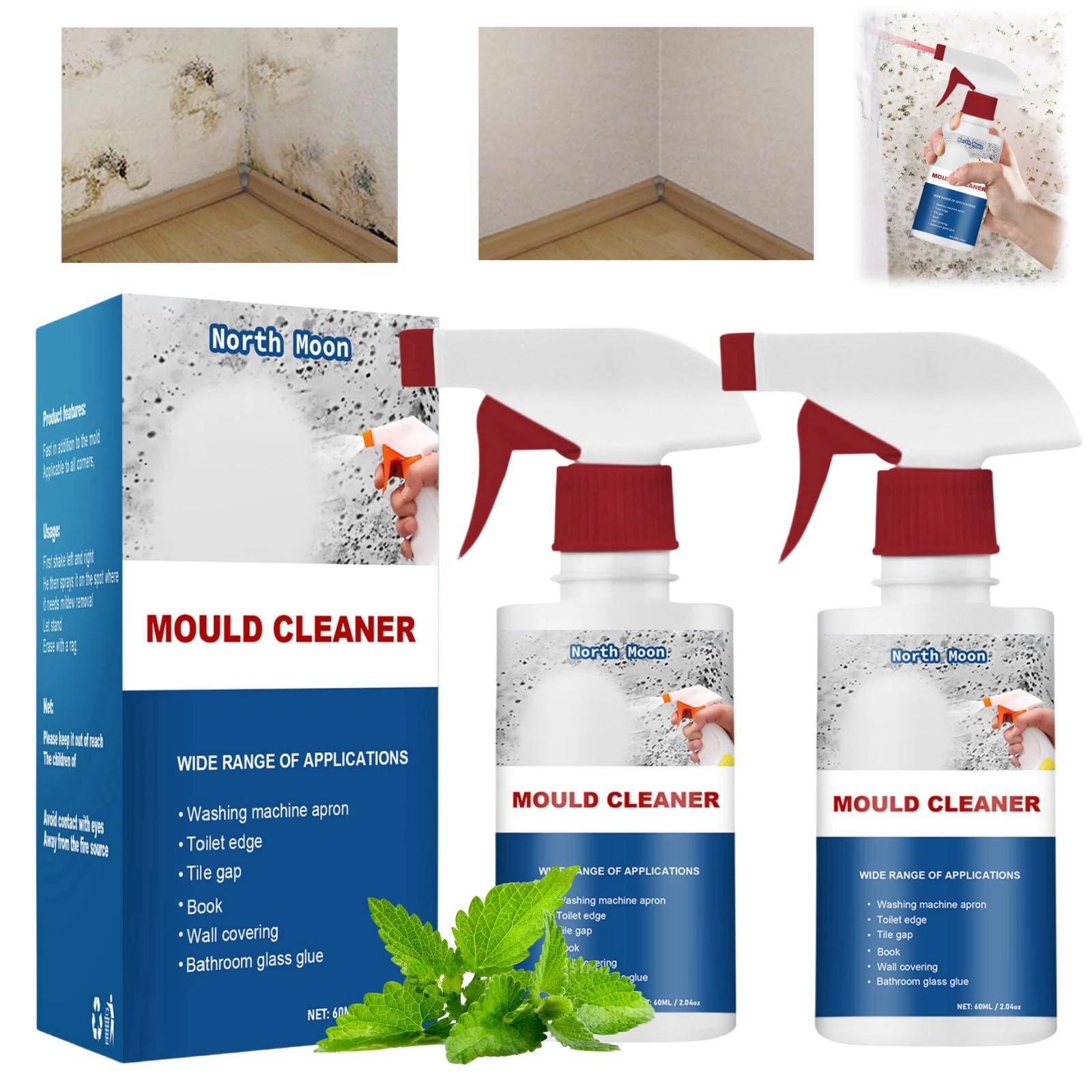 2PCS Mildew Cleaner Foam,Mould and Mildew Remover,Mould Remover Spray ...