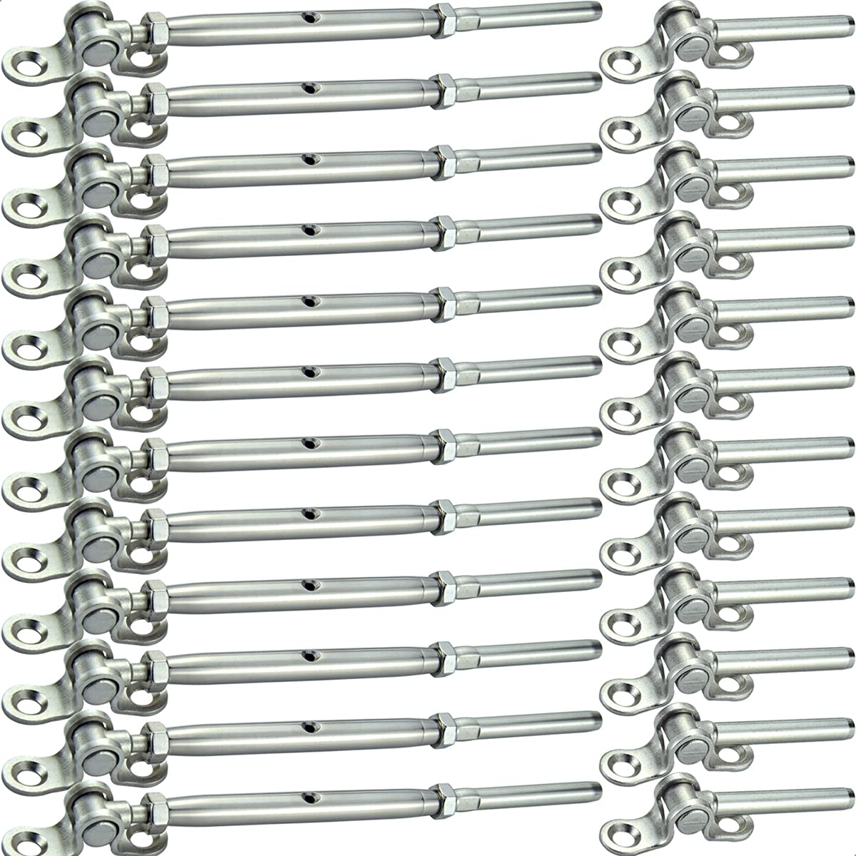Buy Lulultn 20 Pairs Stainless Steel Cable Railing Hardware Kit, for 1/ ...