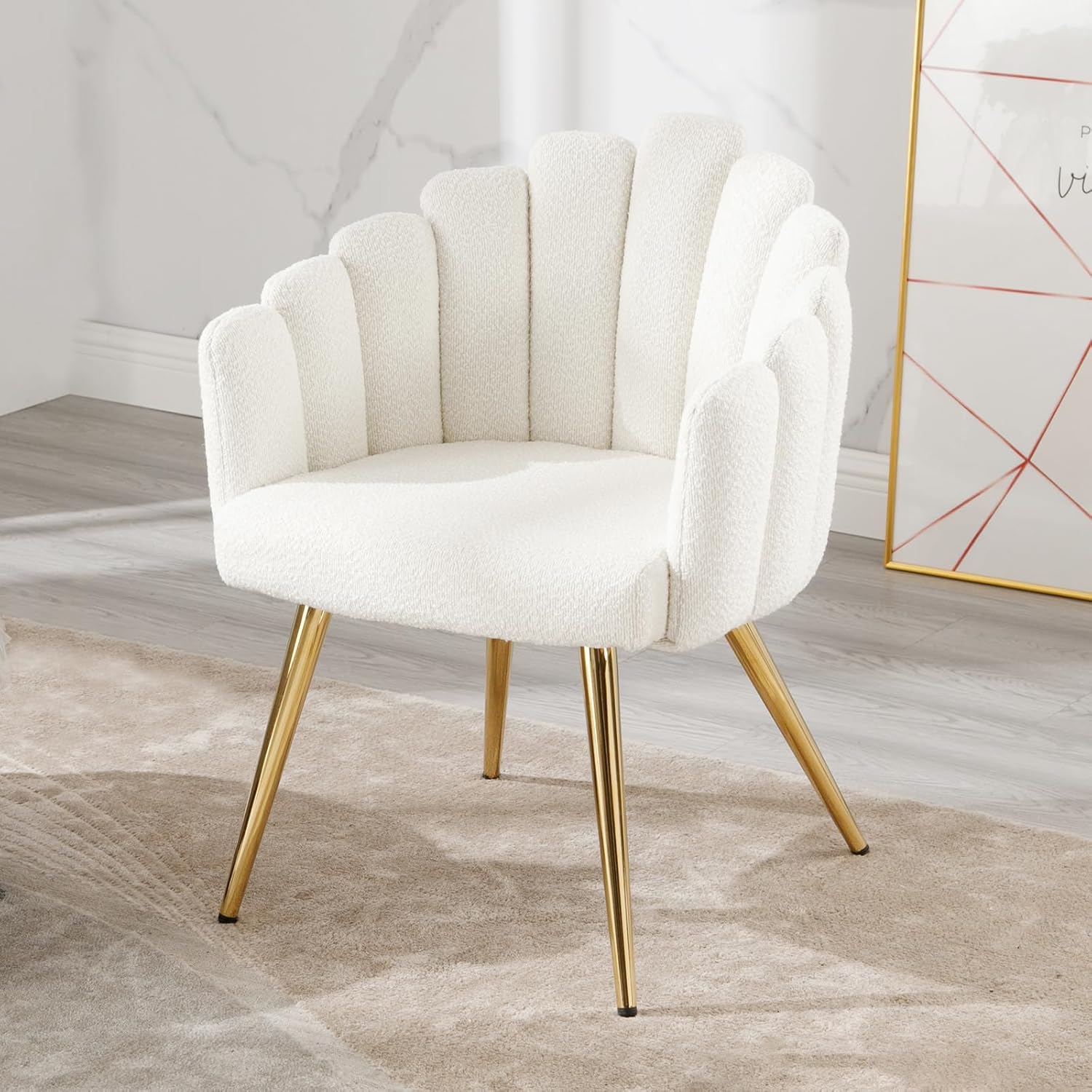 Wahson Fauteuil Salon Moderne Fauteuil avec Pied Doré, Fauteul Design ...