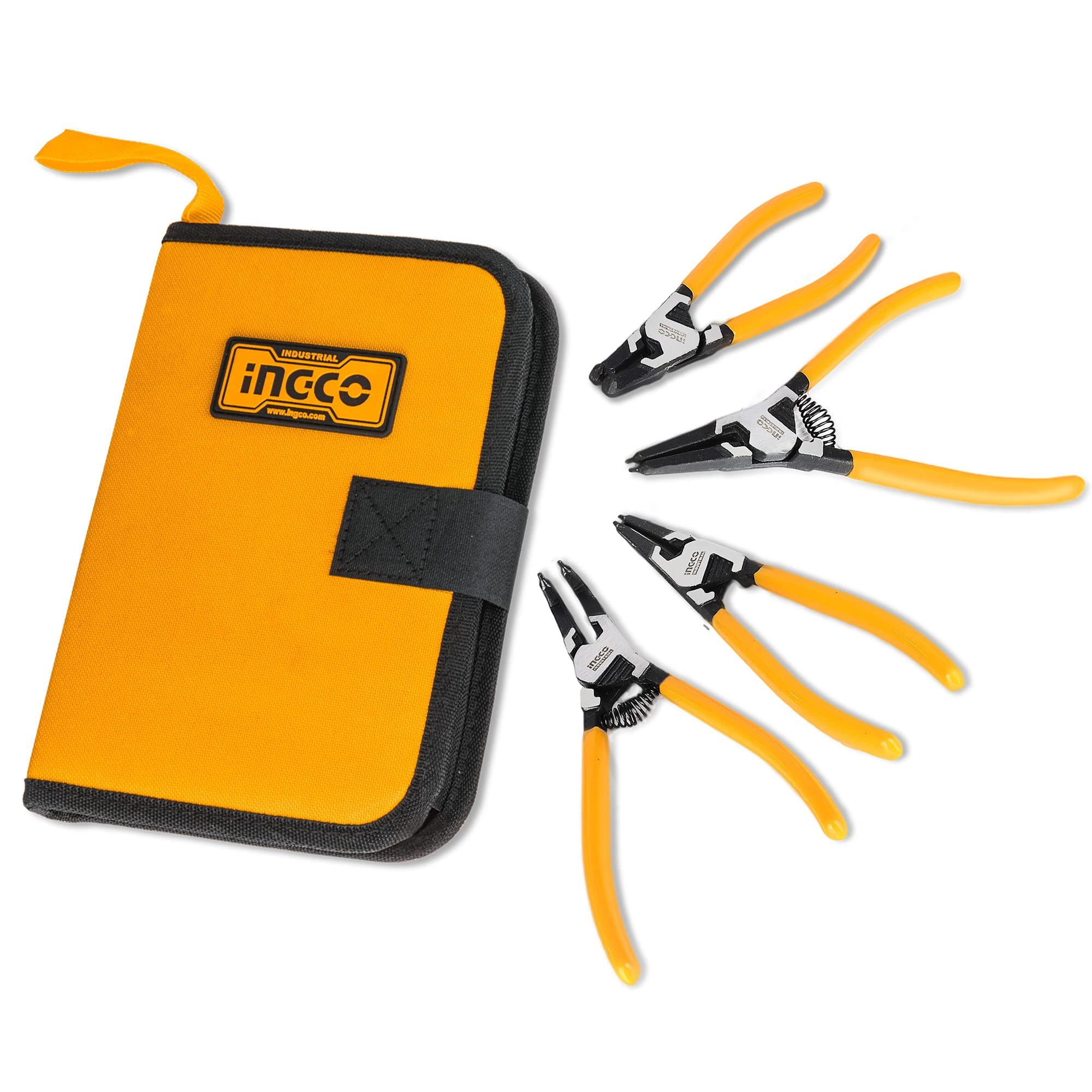 INGCO 4pcs Snap Ring Pliers Set, 7-inch Internal/External Circlip Plier ...