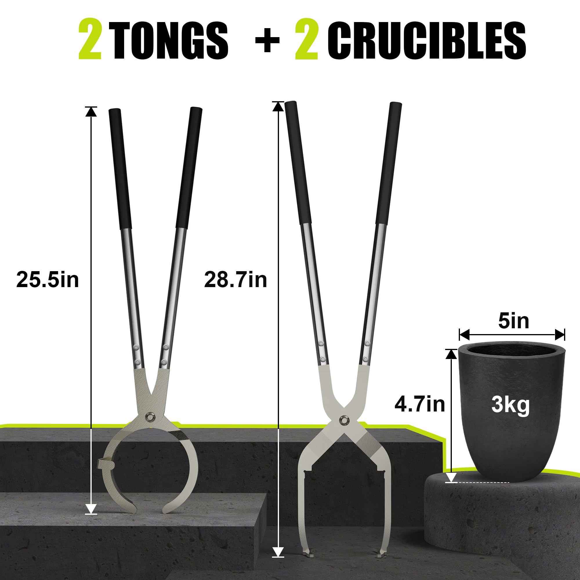 Snapklik.com : CANALHOUT #7-7kg Crucible Tongs Set For Melting Metal ...
