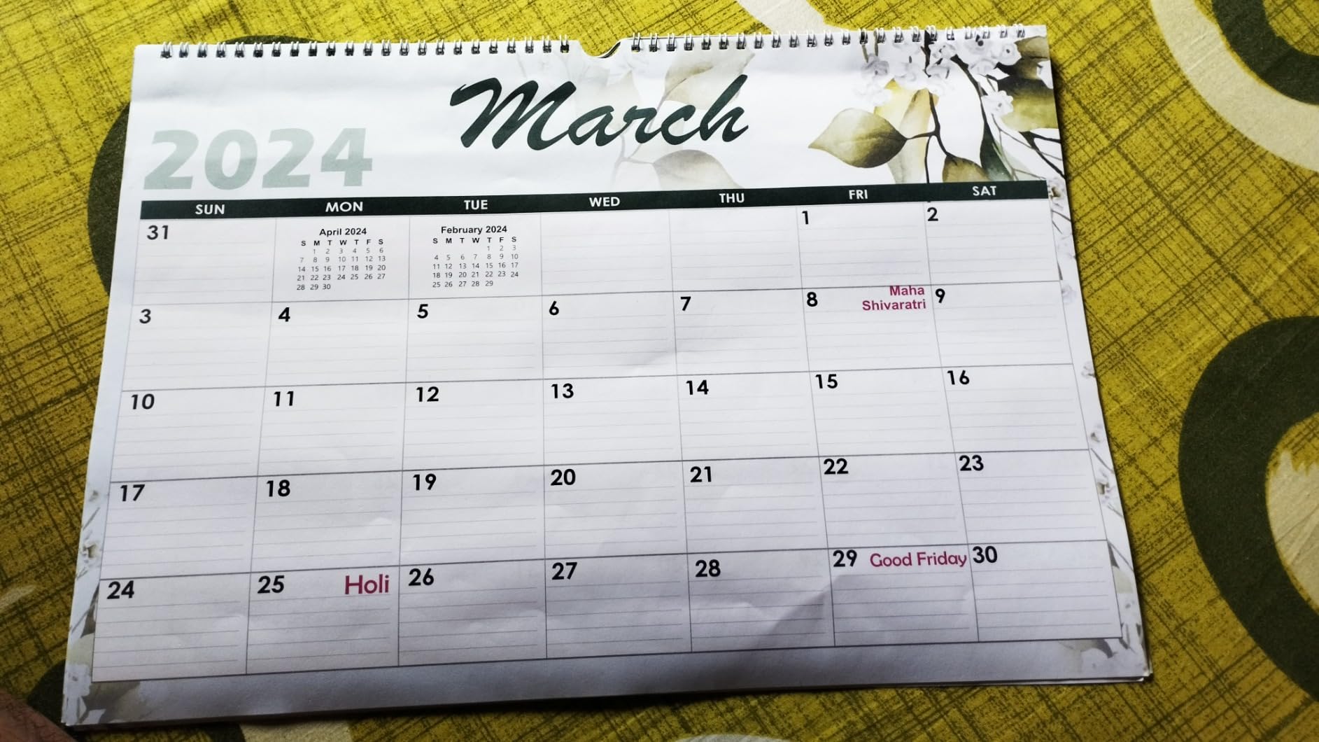 Accuprints 2024 Calendar for Wall (Black Wall) | Size 12 by 18 inch ...