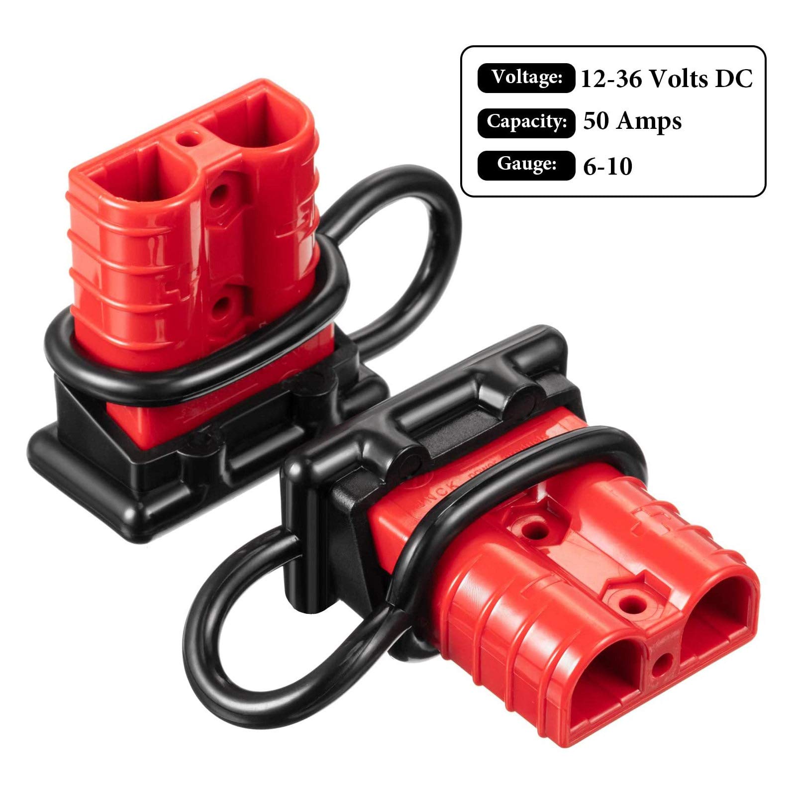 Snapklik.com : 12 Pieces Red 6-10 Gauge Battery Quick Connector 50A 12 ...
