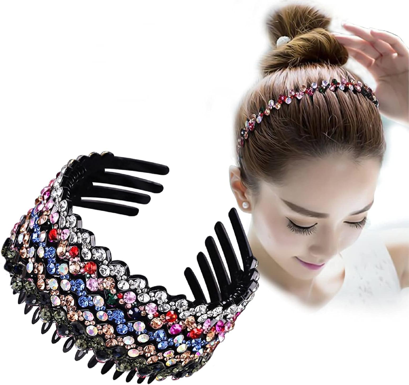 Amazon.com : ZOCONE Headbands for Women with Diamond Comb, Wave ...