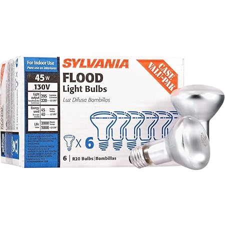 SYLVANIA Incandescent 45W R20 Reflector Light Bulb, 130 Volt, E26 ...
