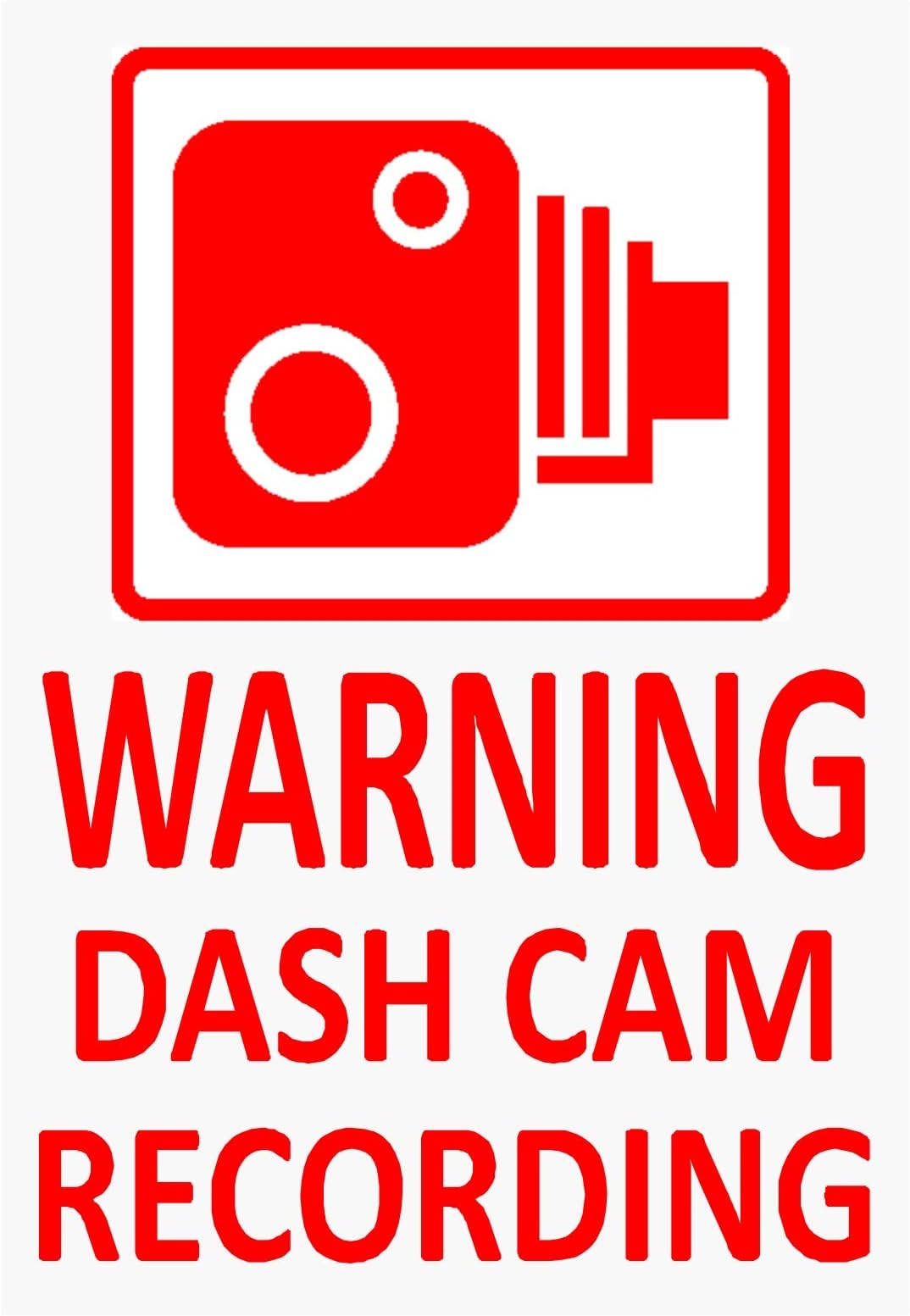 4 x WARNING DASH CAM Recording-RED onto CLEAR-WINDOW Stickers-Vehicle ...