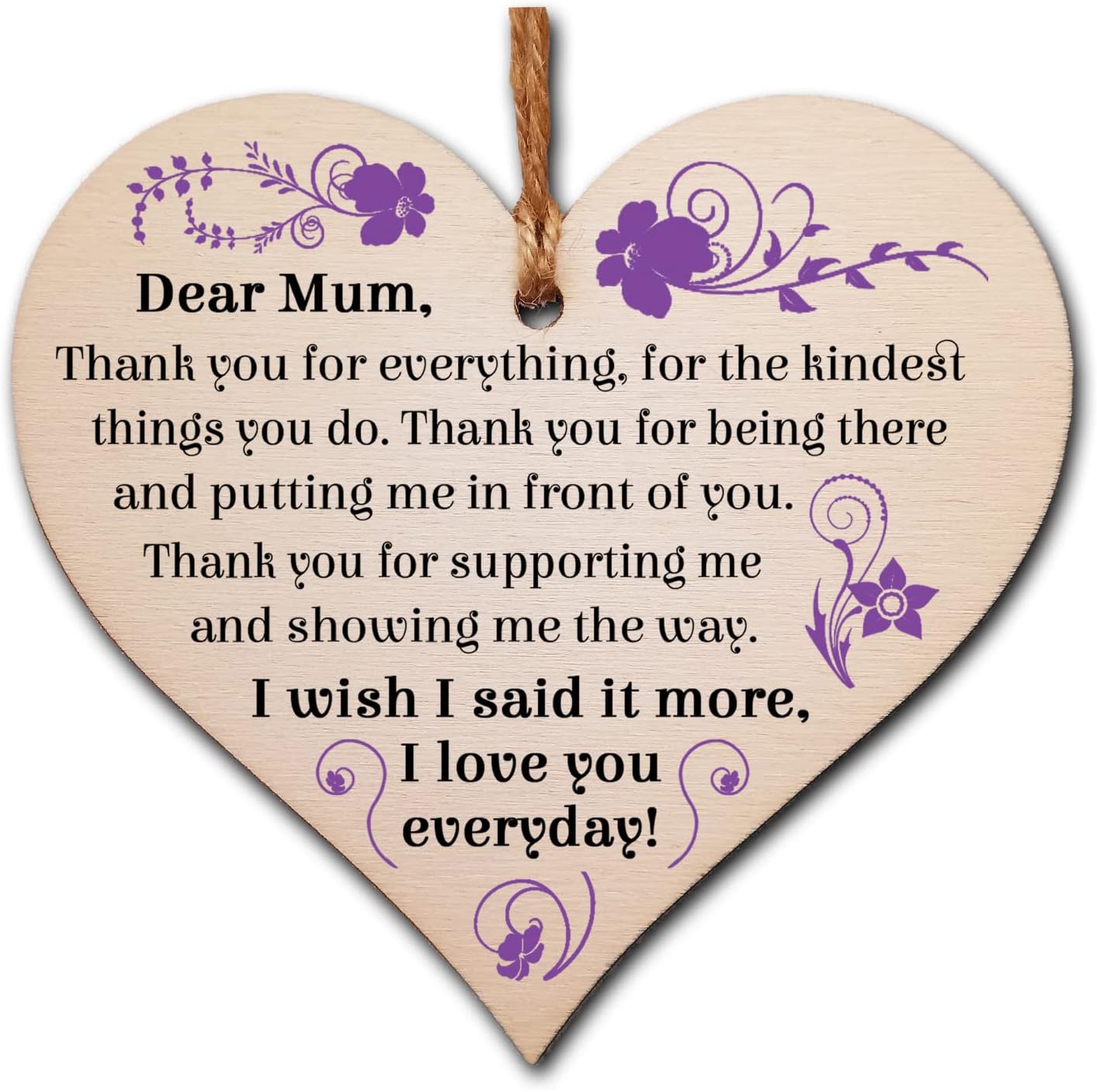 Pet-Jos Gift for Mum Mother's Day Plaque Hanging Heart Gift Wooden Sign ...