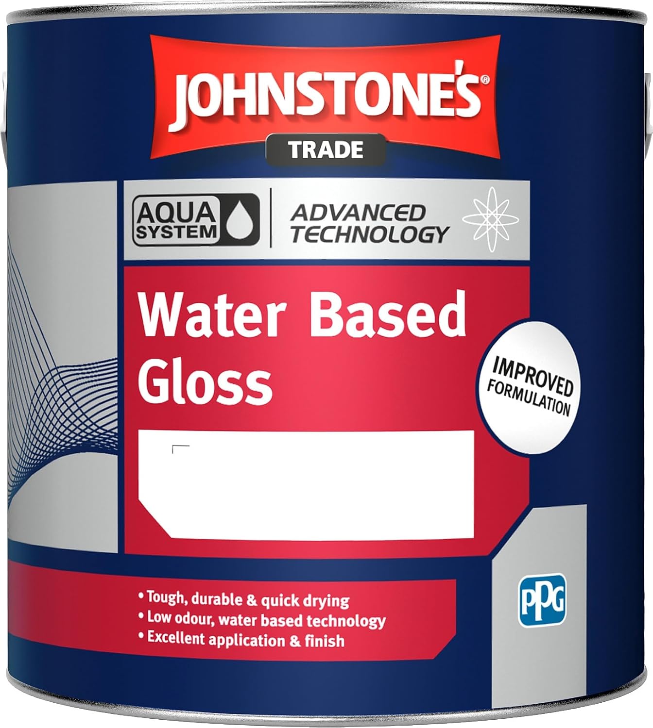 Johnstone's Trade Aqua Water Based Gloss - Brilliant White - 1 Litre ...