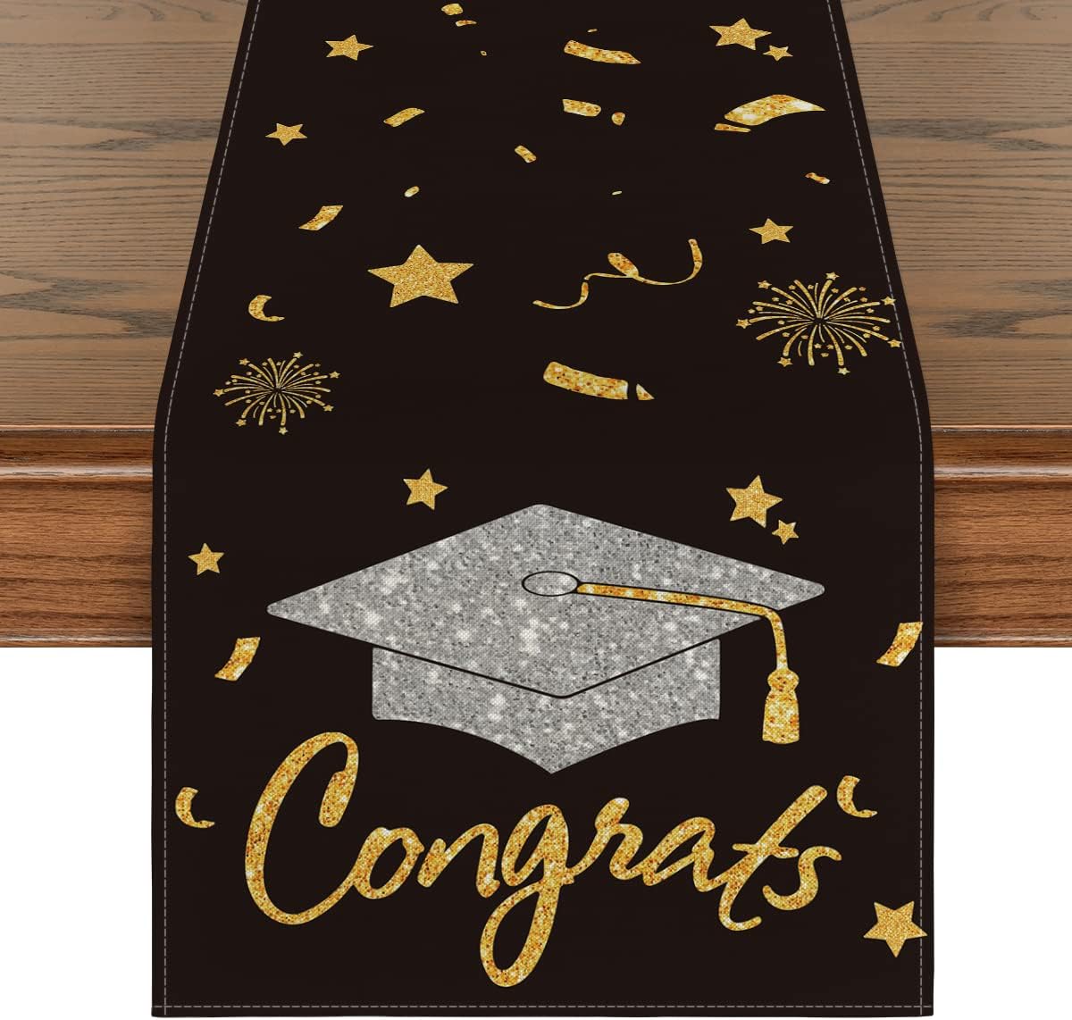 Amazon.com: 2 Pcs 2023 Lace Graduation Table Runner Black Lace Grad Cap ...
