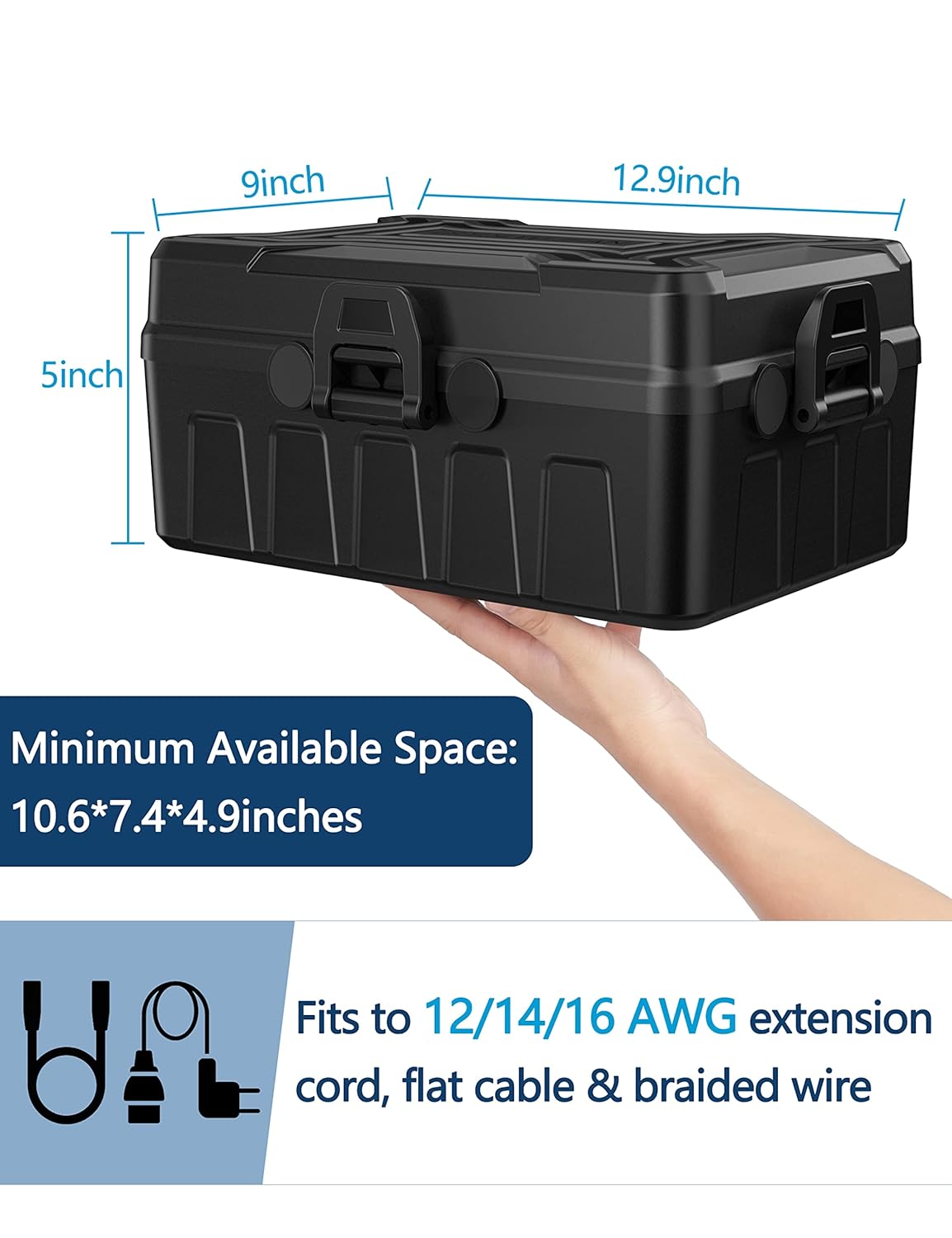 COOLWUFAN Caja eléctrica para exteriores impermeable, 3 direcciones ...