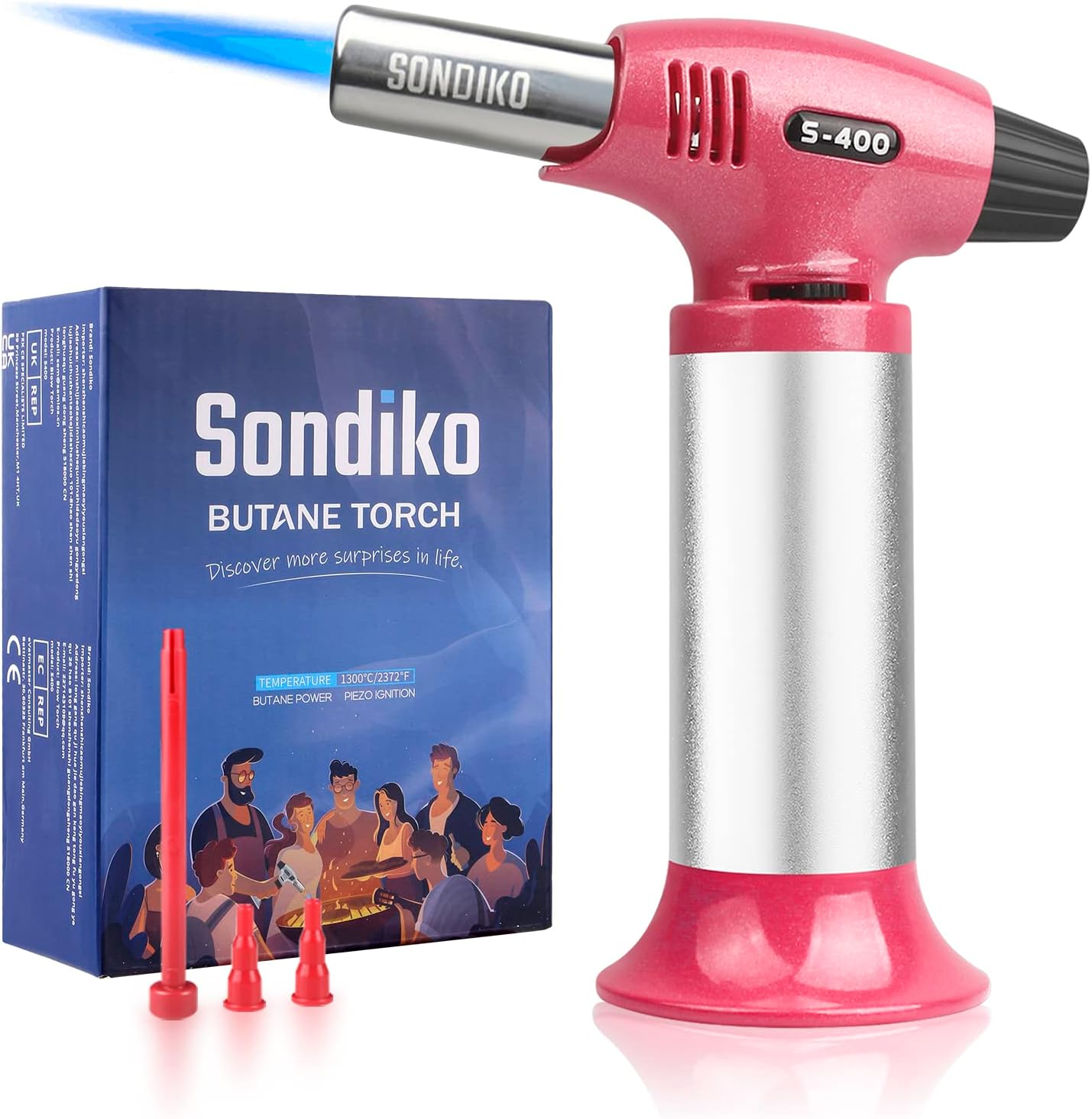 Amazon.com: Sondiko Butane Torch PS400, Culinary Kitchen Torch ...