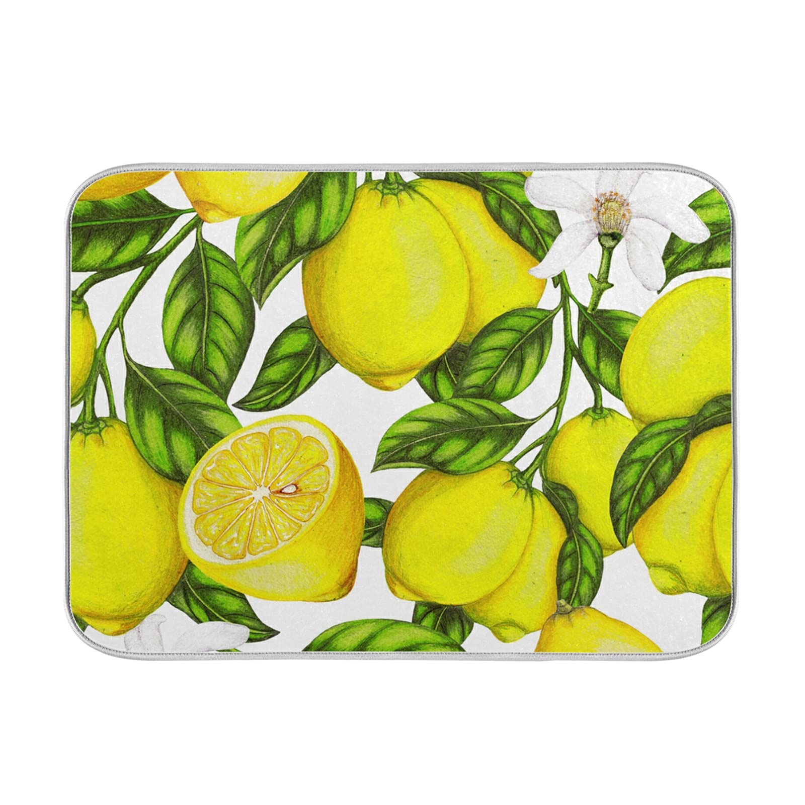 Amazon.com: pnyoin Lemon Dish Drying Mat for Kitchen Counter Absorbent ...