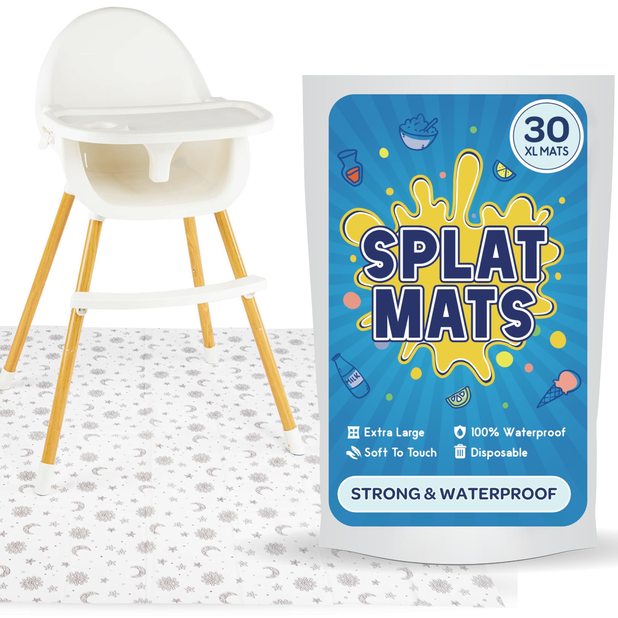 Amazon.com: 30 Pack Disposable Splat Mats by Eli with Love - Extra Large 49"x49" 100% Waterproof ...