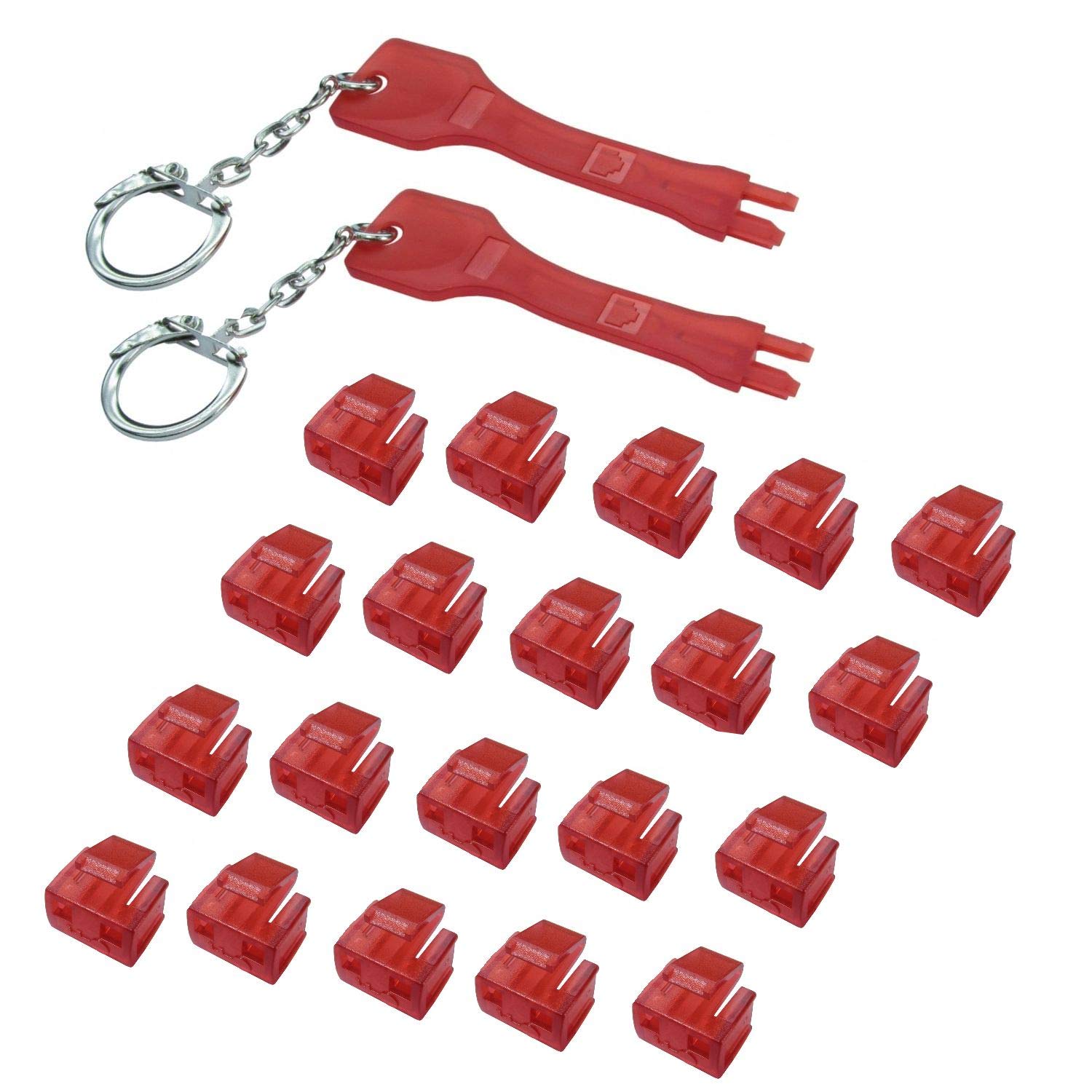 Ex-Pro 20x RJ-45 Port Blockers with 2 x Keys : Amazon.co.uk: Computers ...