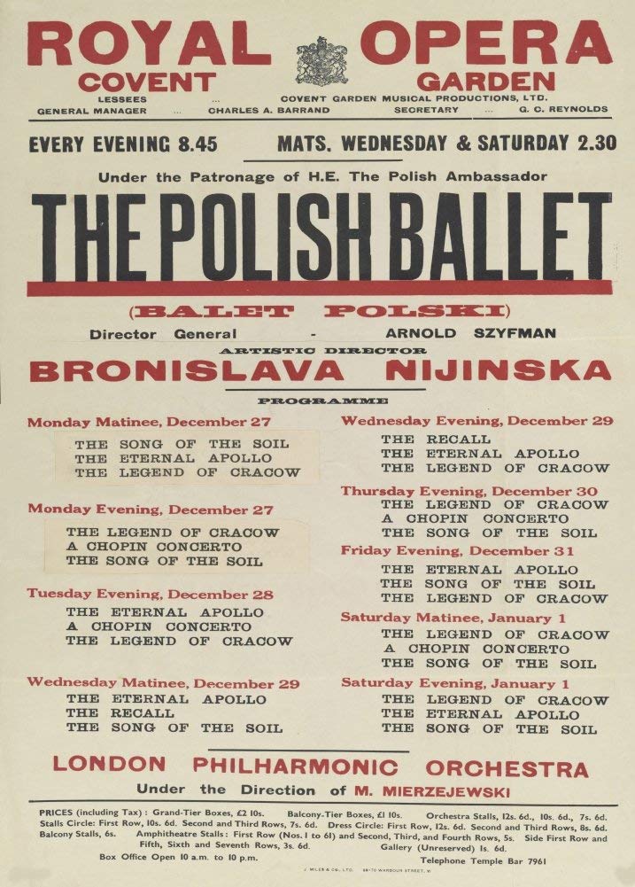 Buy Vintage Ballet 'Bronislava Nijinska and The Polish Ballet at Covent ...
