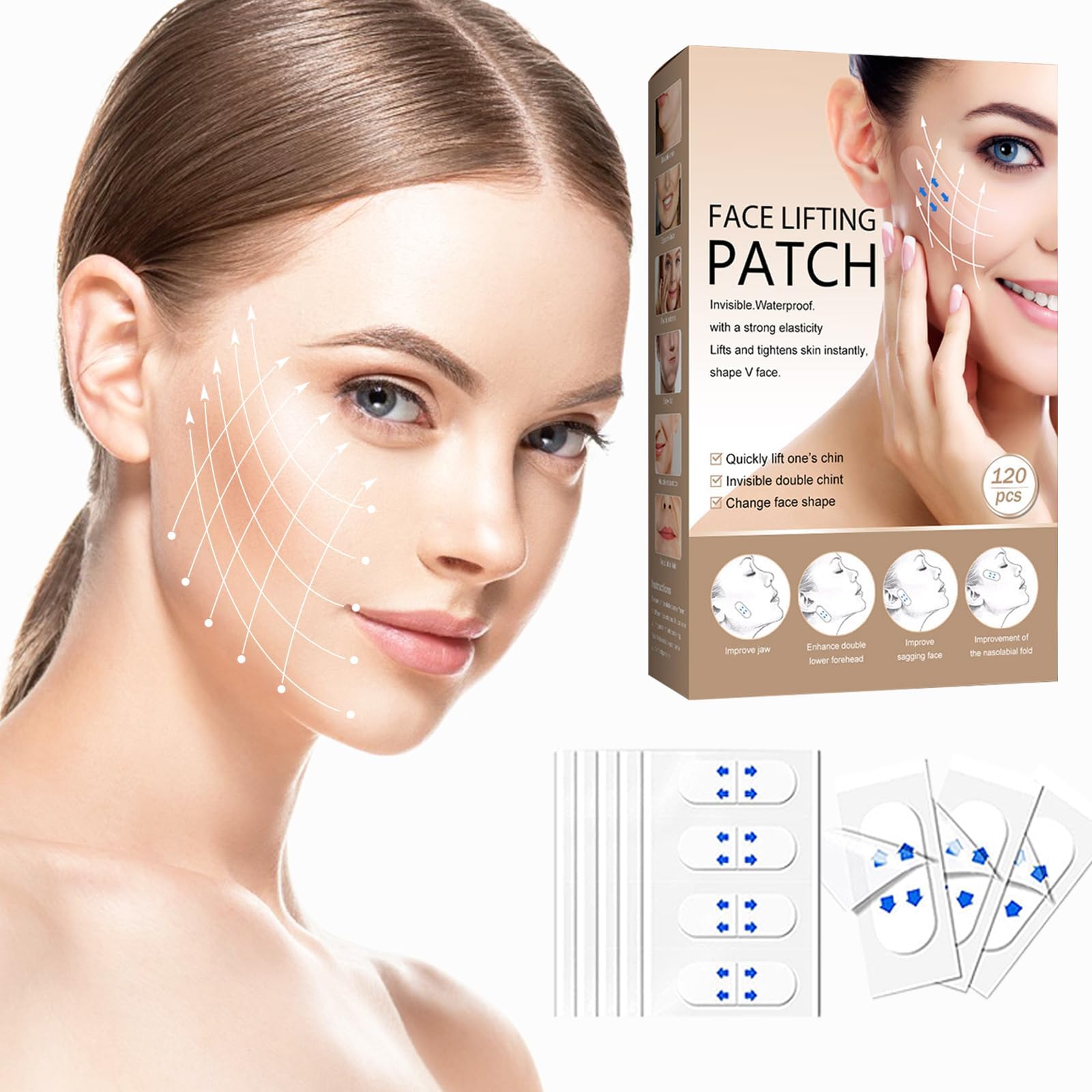 Amazon.com: 120PCS Facelift Tape for Face Invisible Patch Facelift Tape ...