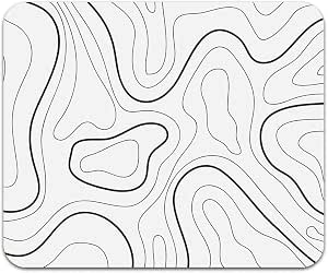 Audimi Topographic Contour Mouse Pad, Minimalist Topographic Map Mouse ...