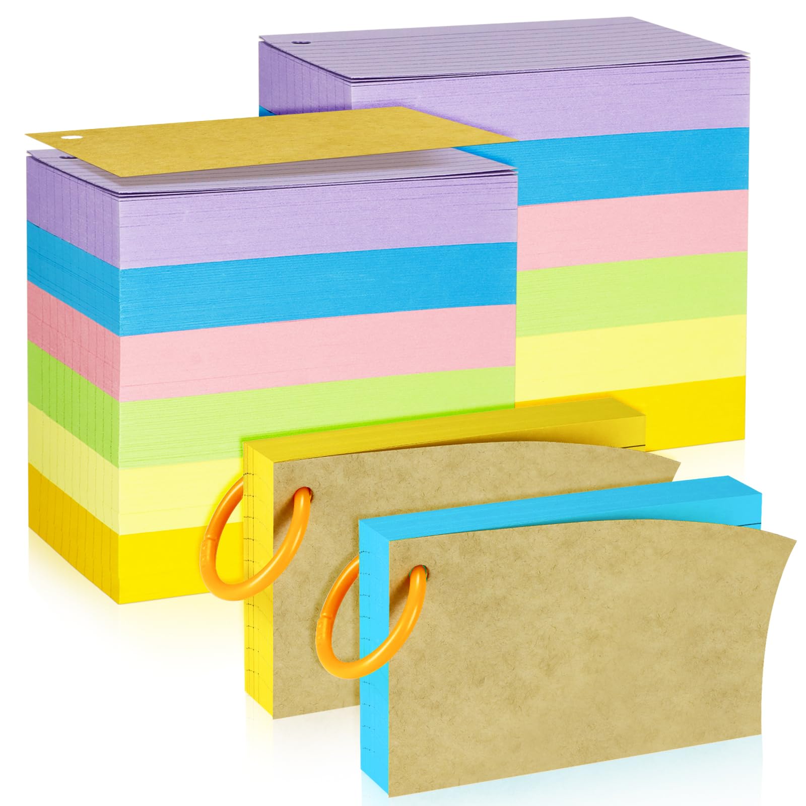 Snapklik.com : Tecmisse 1200 PCS Color Index Cards, 3 X 5 Flash Cards