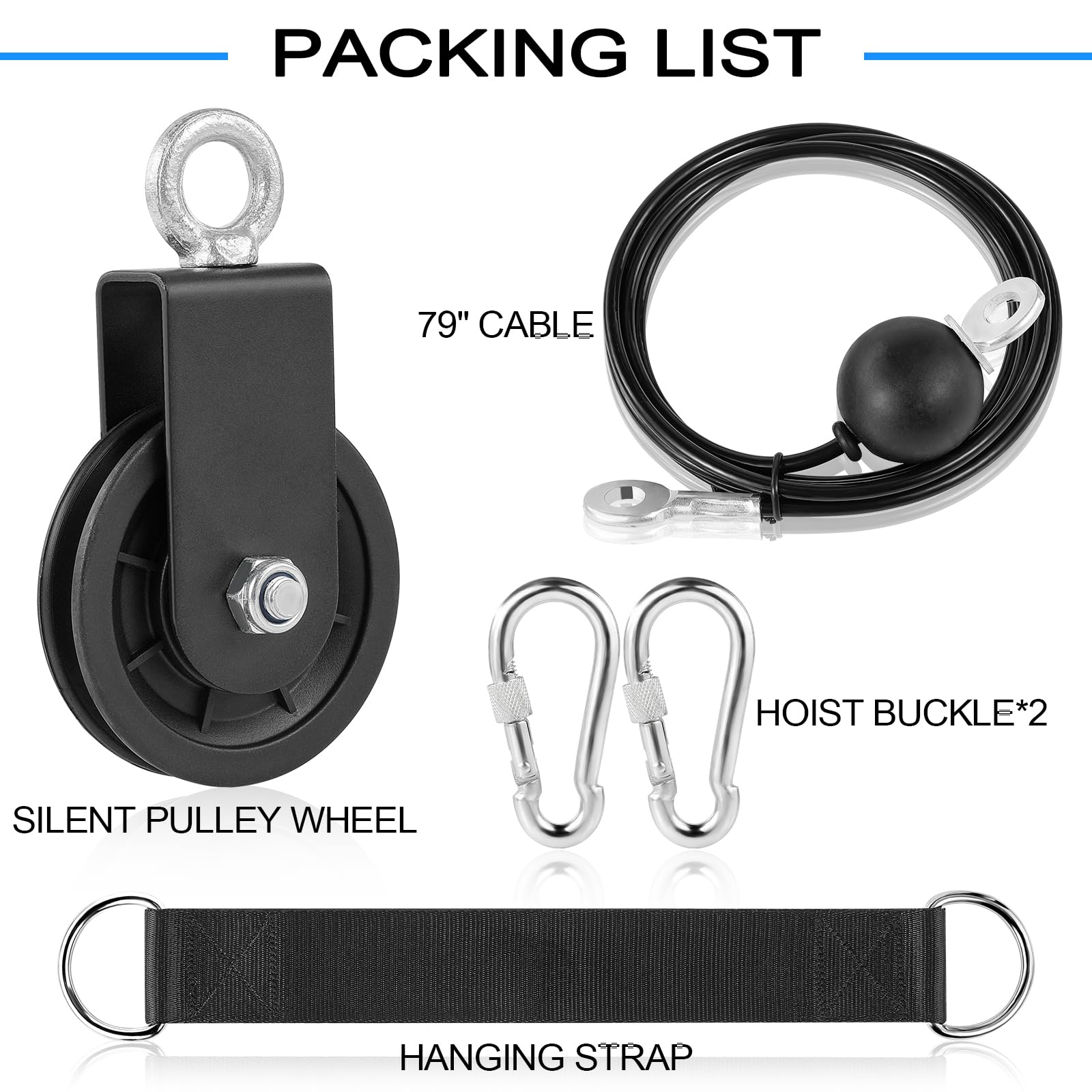 Snapklik.com : Cable Pulley Rotation Traction Wheel 3.54in/90mm Silence ...