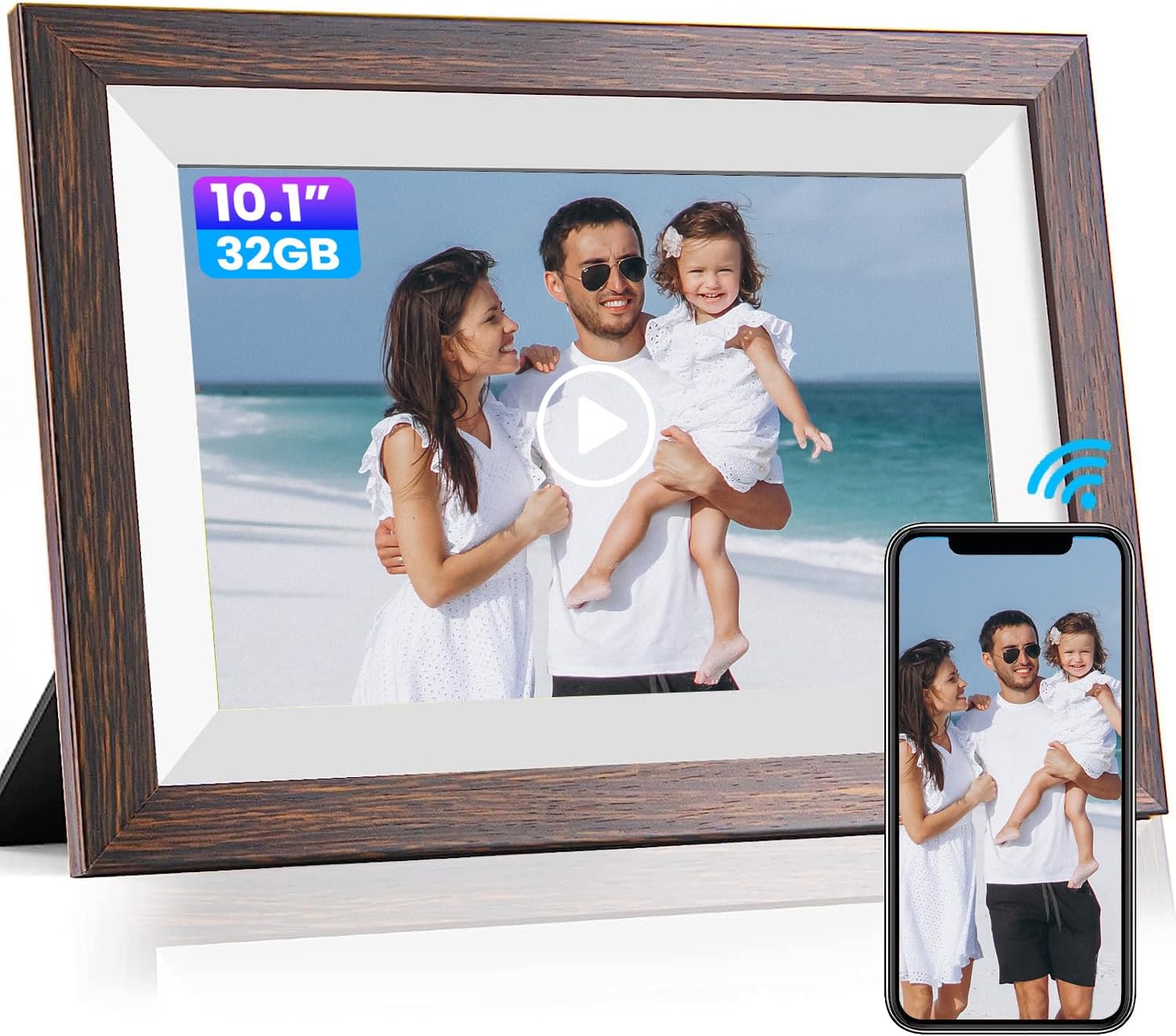 32GB Digital Photo Frame,10.1" IPS Touch Screen Smart WiFi Digital ...
