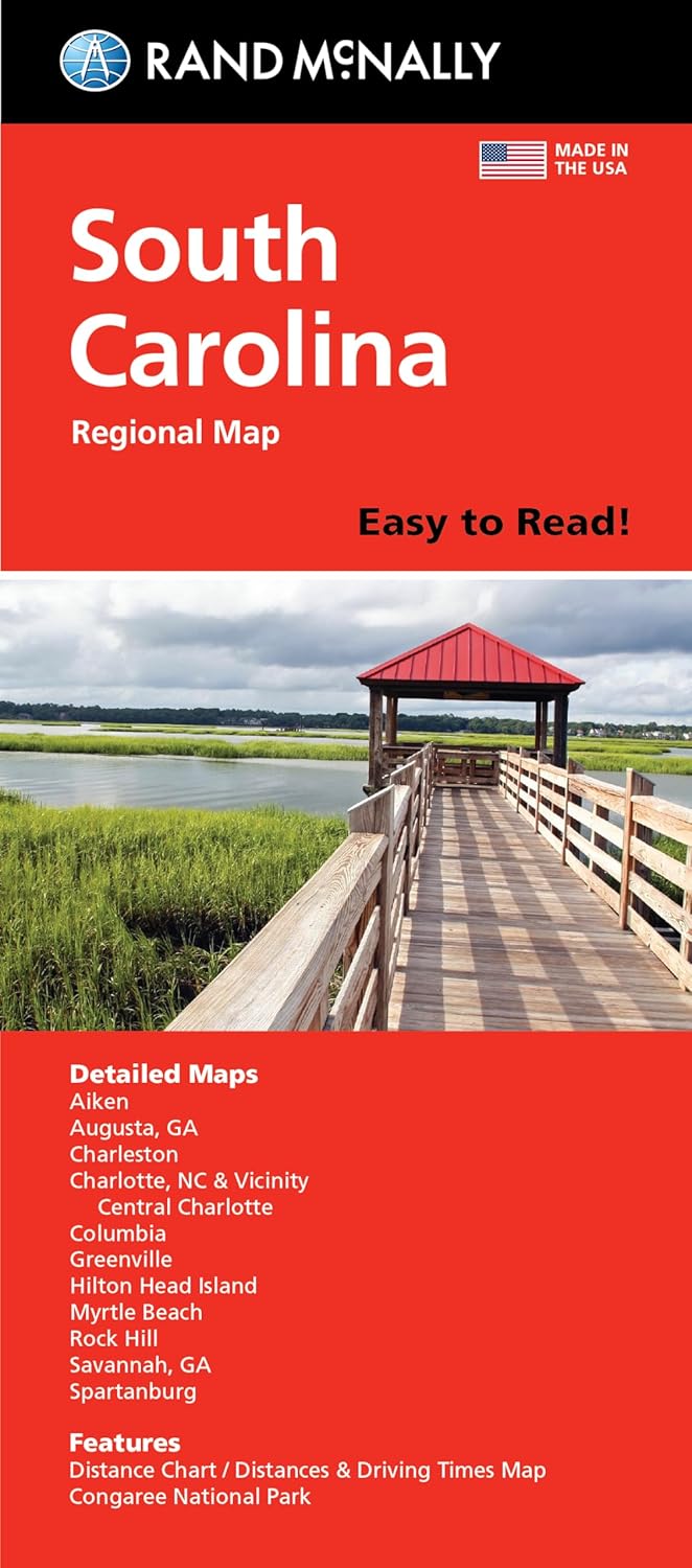 Rand McNally Easy to Read: South Carolina State Map: Rand McNally ...