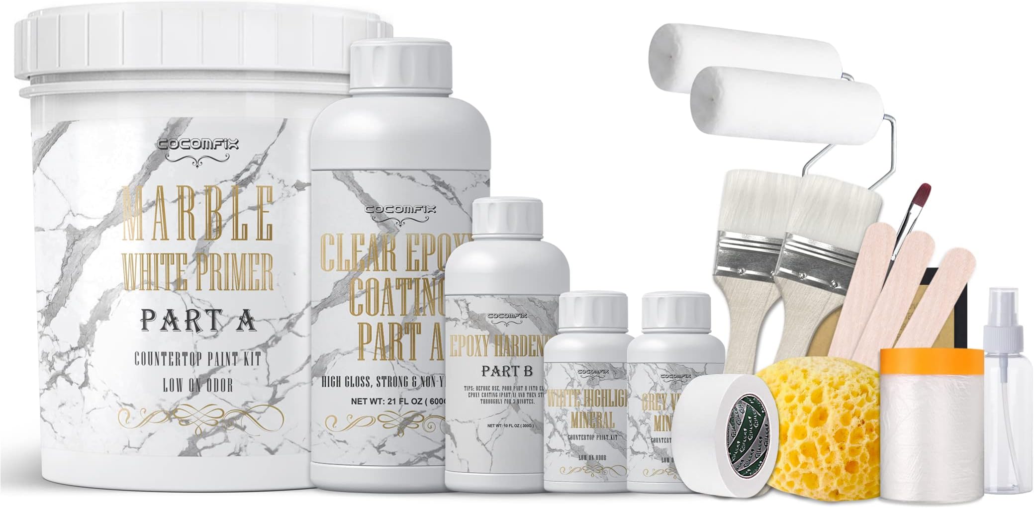 Giani Marble Countertop Paint- Step 1 White Primer (32 fl. oz ...