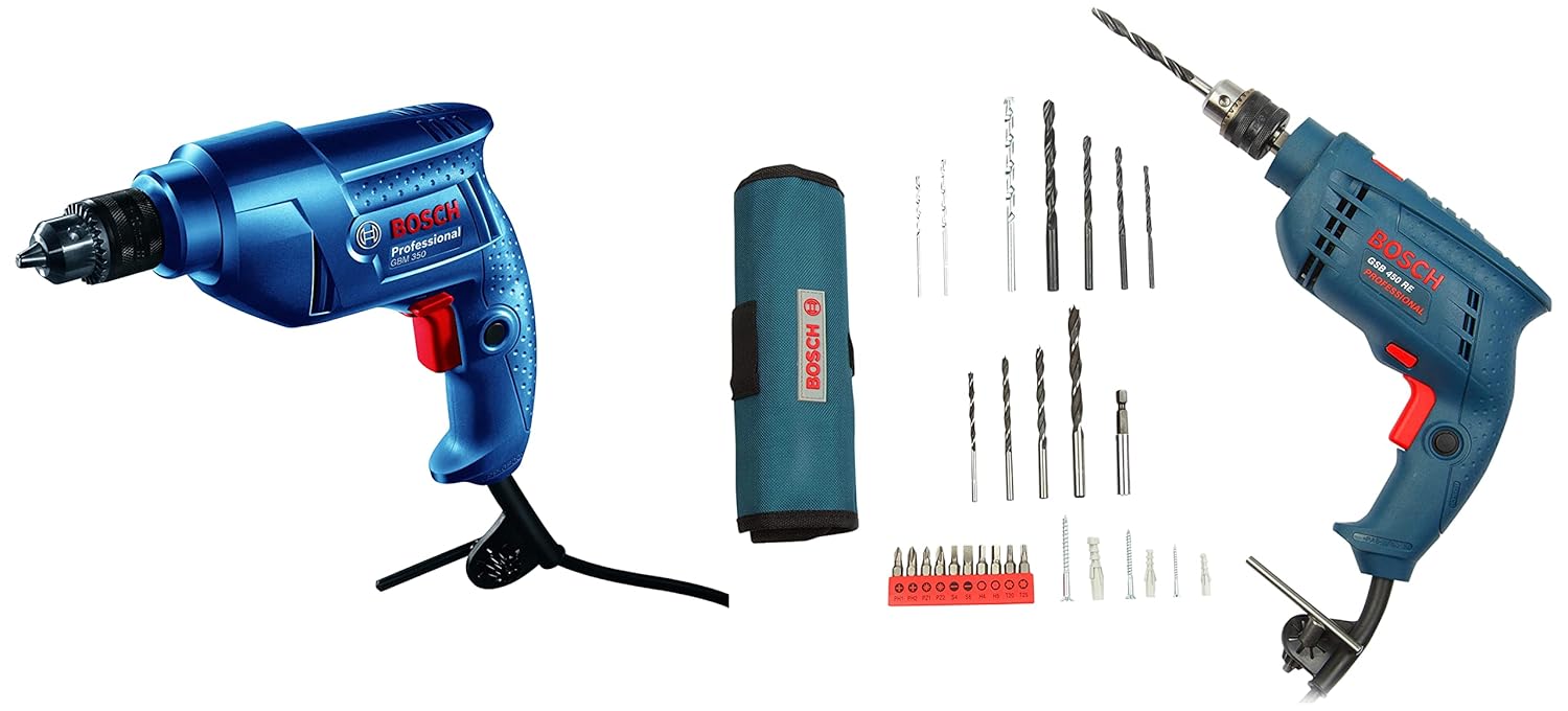 Bosch Gbm 350 Professional Rotary Drill, Wood & Metal Work (350 Watt ...