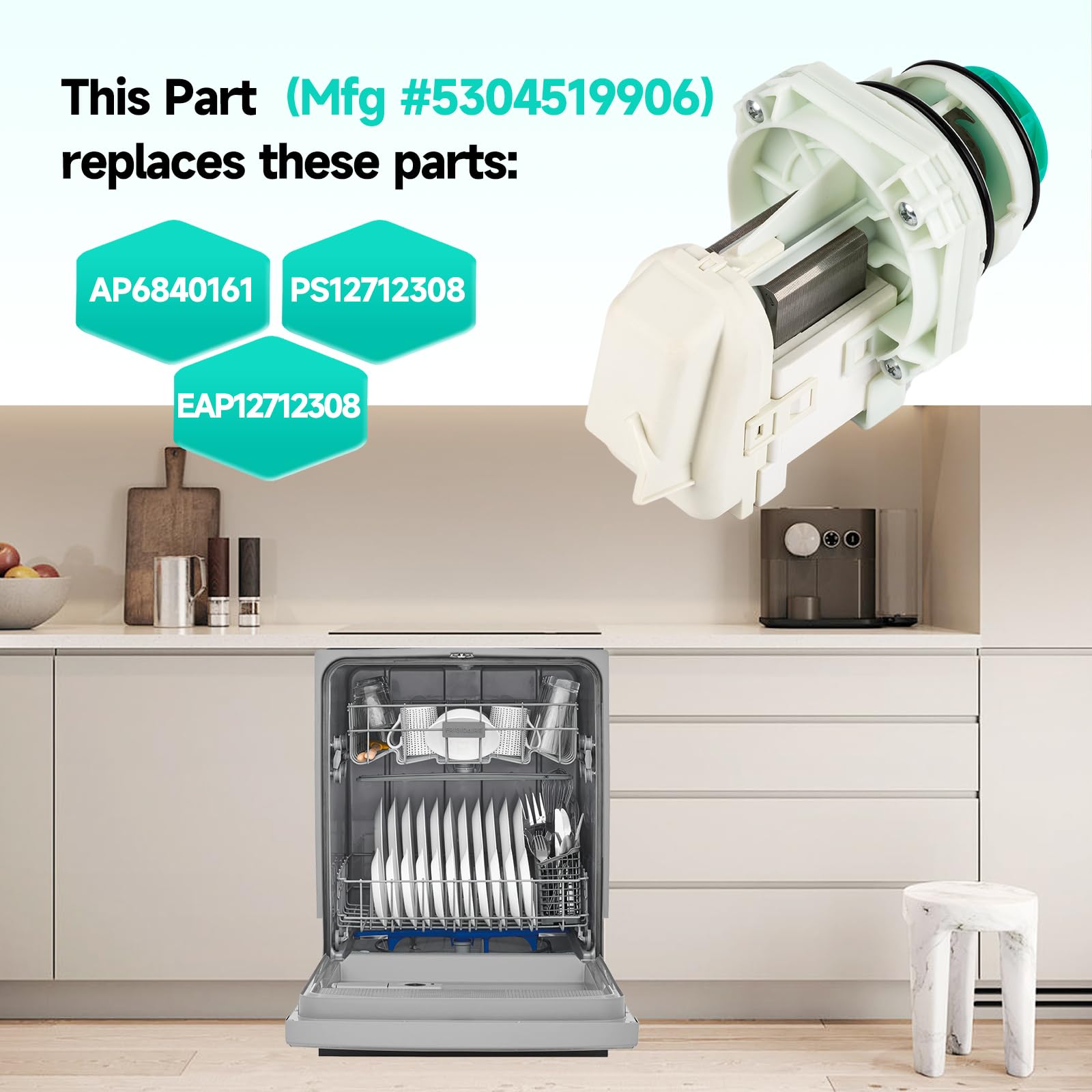 5304519906 Dishwasher Pump And Motor Assembly Compatible with ...