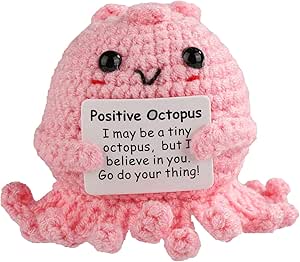 Amazon.com: TOYMIS Positive Octopus, Mini Knitted Octopus Doll Funny ...