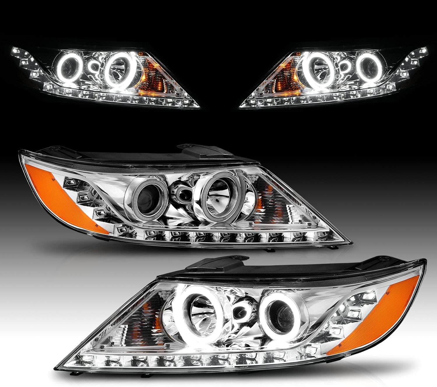 Amazon.com: Driver & Passenger Side Headlight Assembly Set Headlights ...