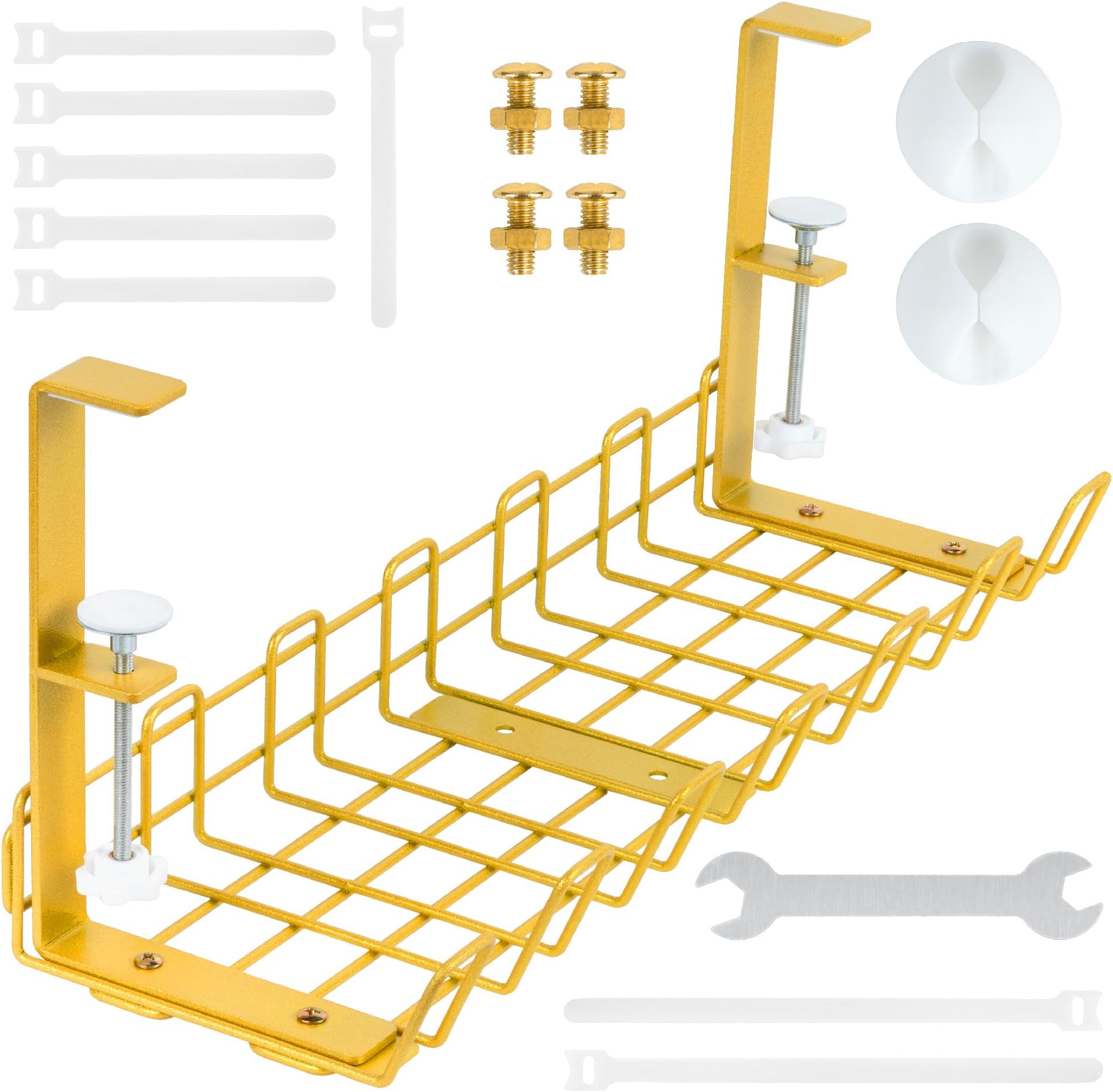 Amazon.com: ZEGBI Under Desk Cable Management Tray - No Drilling Large ...