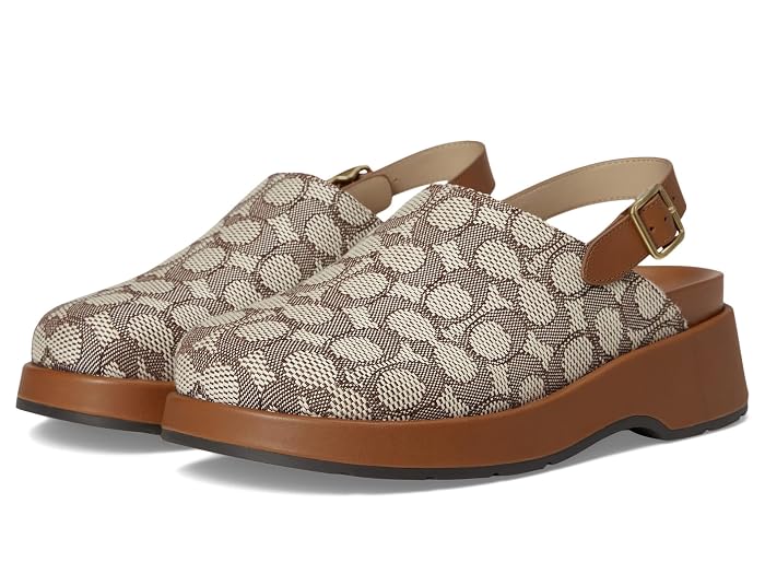 Women's COACH Sculpted C Platform Clog In Signature Textile Jacquard ...