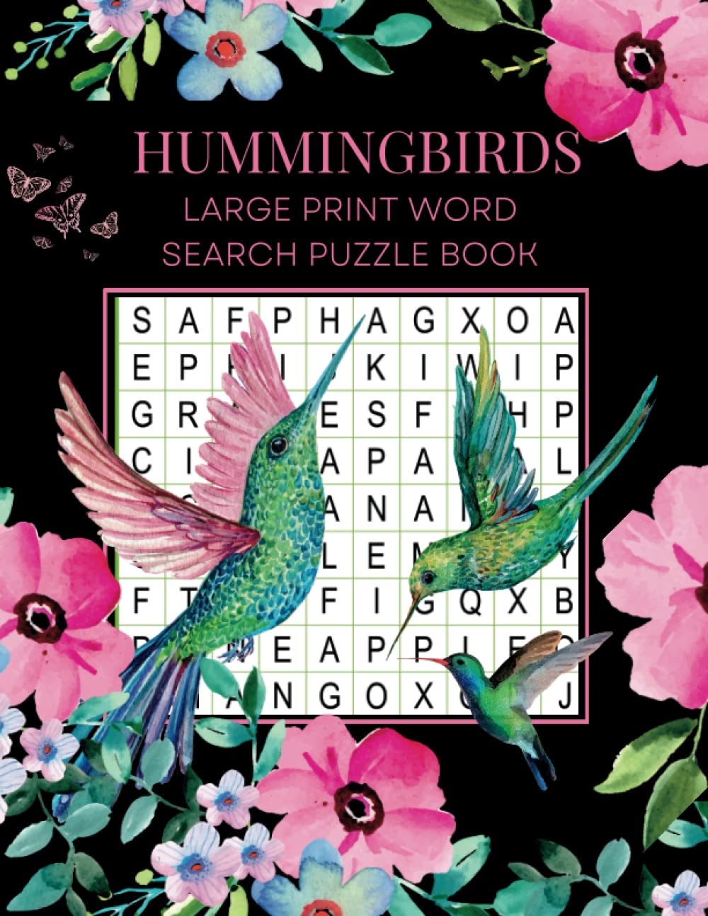 Hummingbird Word Search: Easy Large Print Word Search Puzzles for ...