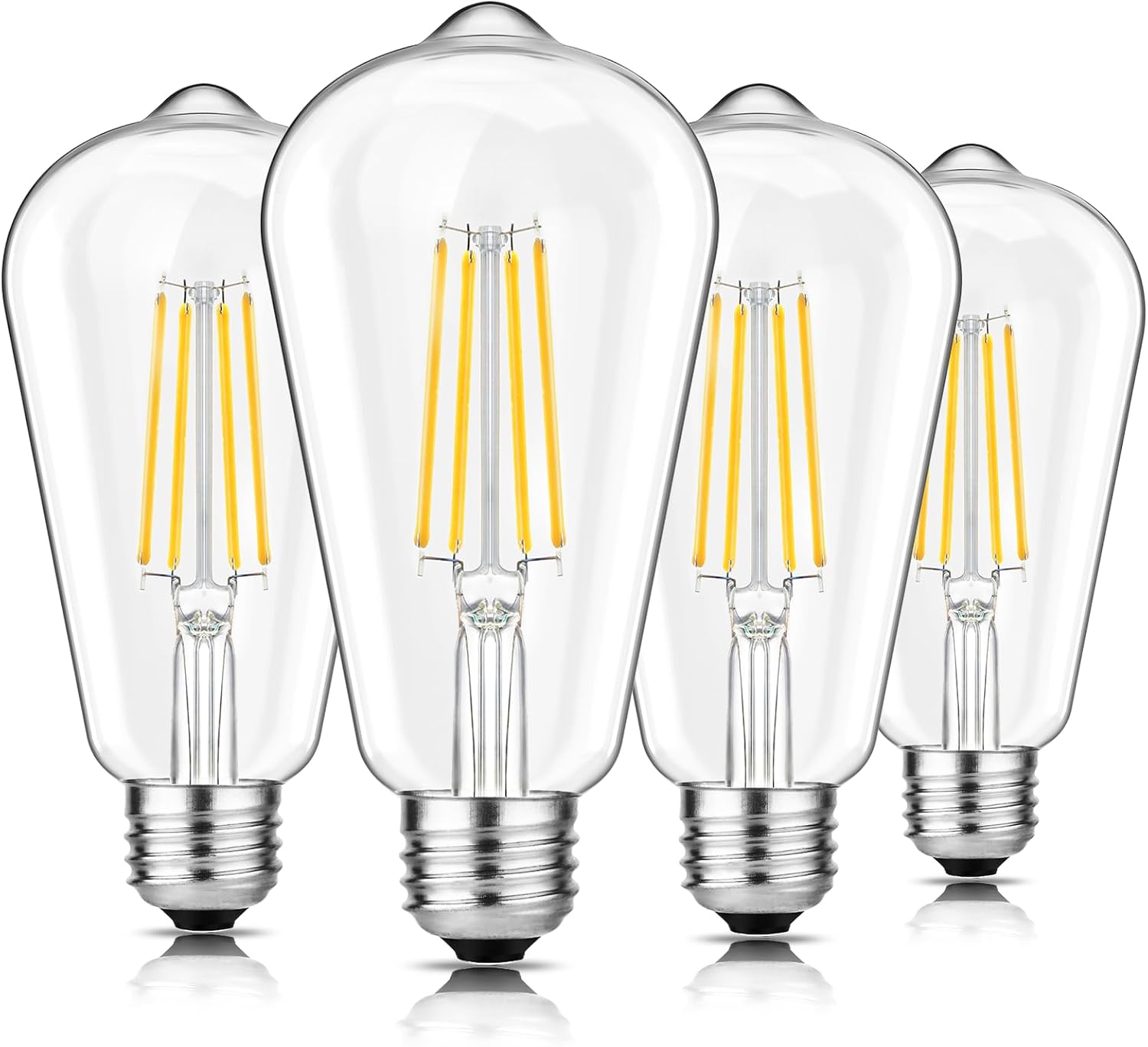 Svater Vintage LED Edison Bulbs 60W Equivalent, 6W ST58 4000K Neutral ...