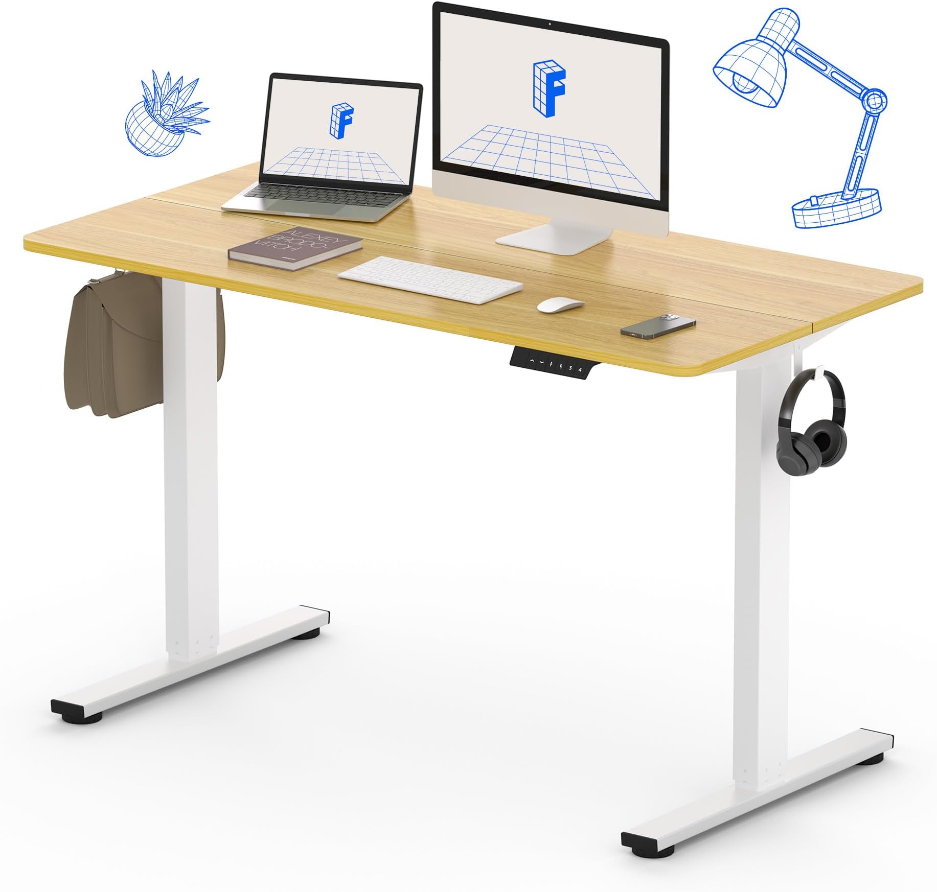 Amazon.com: FLEXISPOT Electric Standing Desk 55 x 24 Inch Adjustable ...