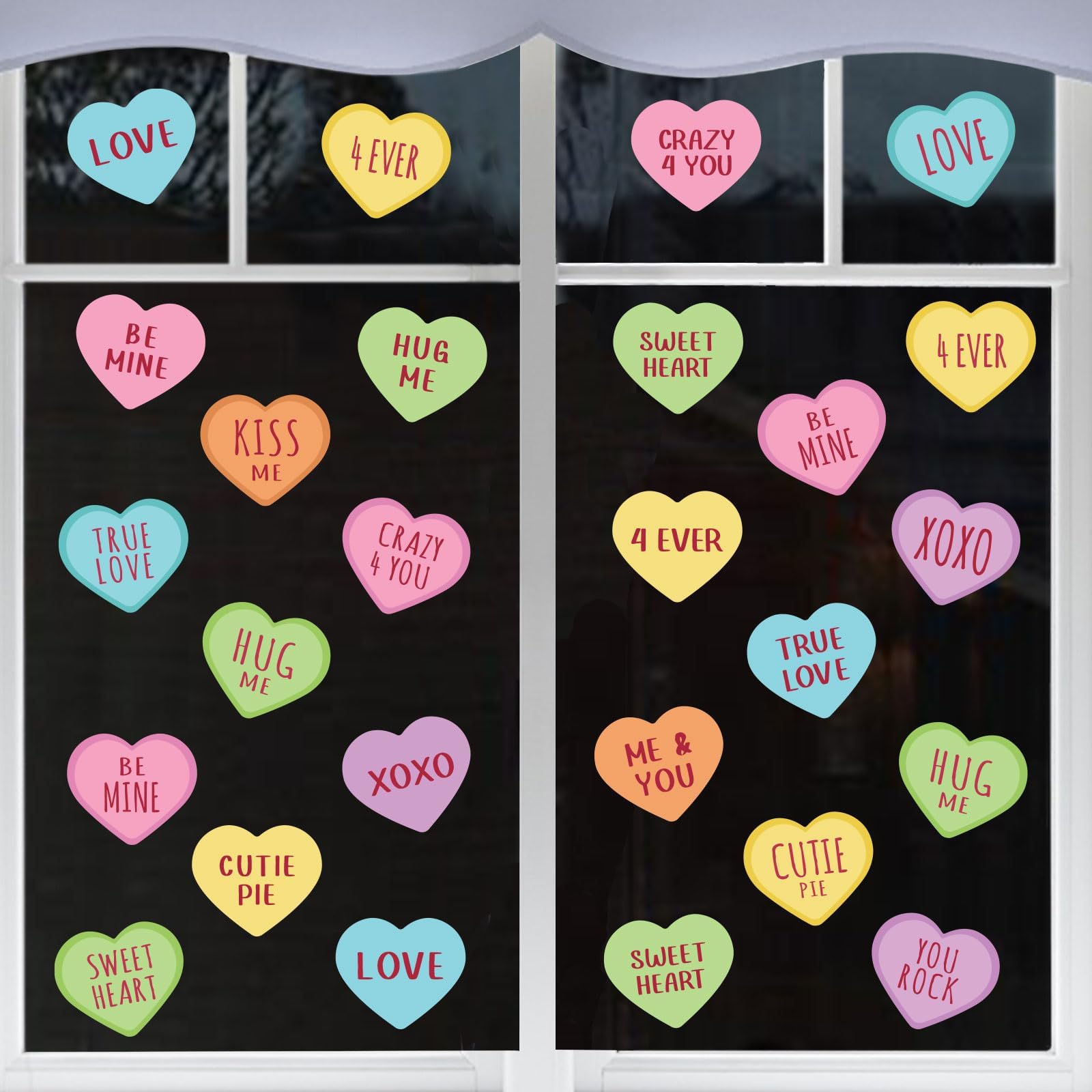 Amazon.com: Valentines Day Window Clings 6 Sheets, Valentines Window ...