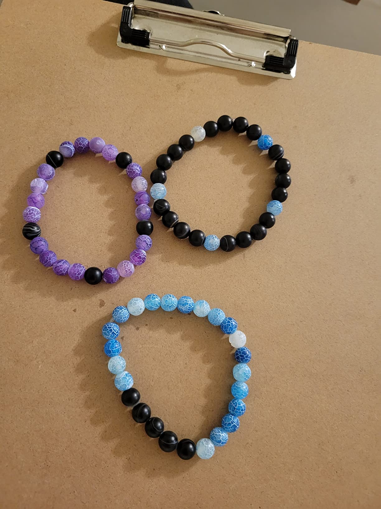 Amazon.com: 60pcs 6mm Matte Color line agate Natural Stone Beads ...