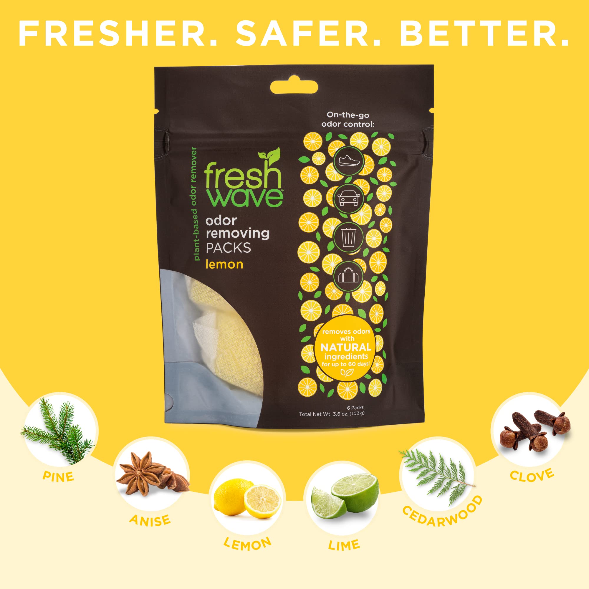 Snapklik.com : Lemon Odor Eliminating & Deodorizing Packs Bag Of 6 ...