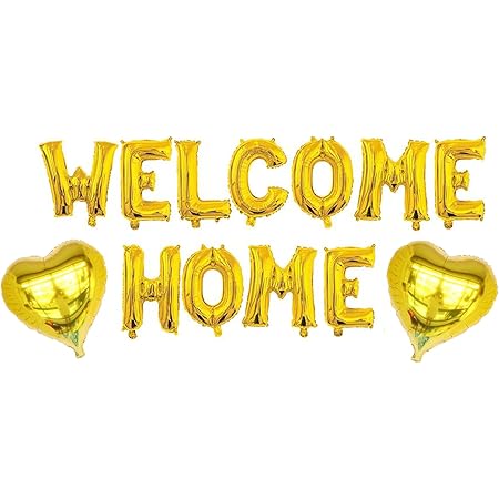 Amazon.com: 16 inch Welcome Home Balloon Banner Style Balloons Foil ...