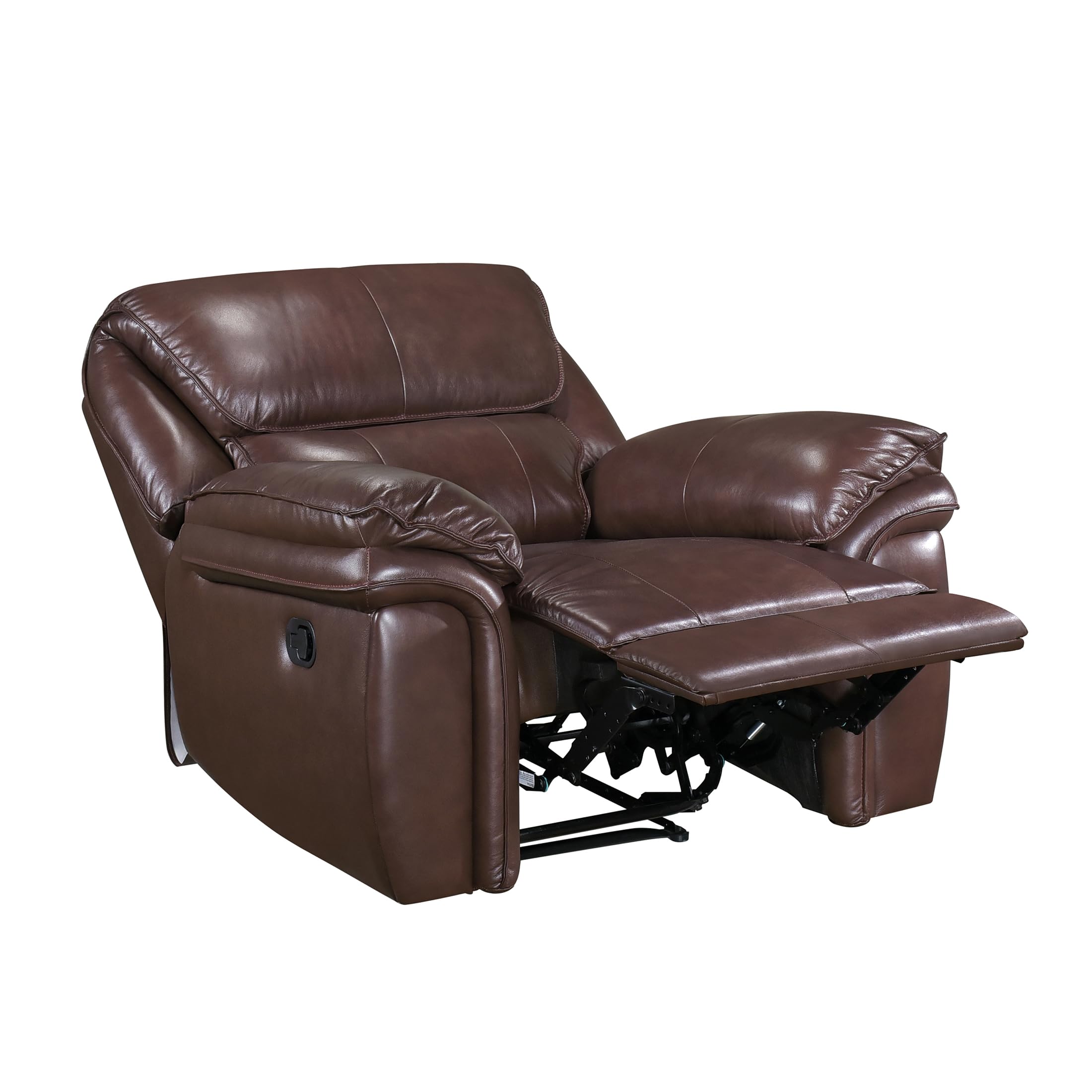 Lexicon Brim Wall-Hugger Manual Lay Flat Reclining Chair, Brown