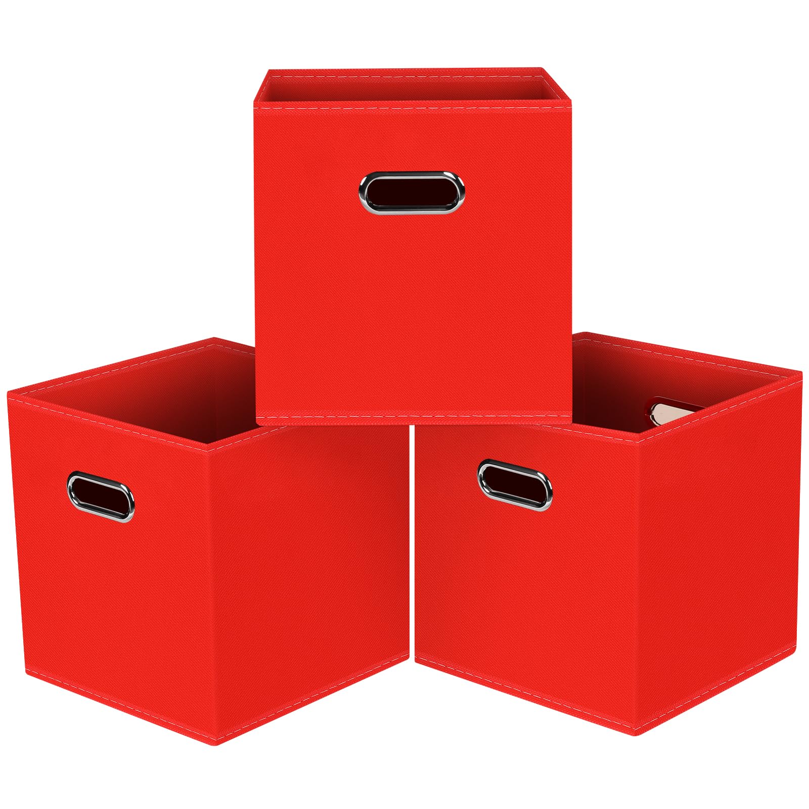 Amazon.com - HEAYEEG Black Foldable Storage Cubes Bins, Fabric Storage ...