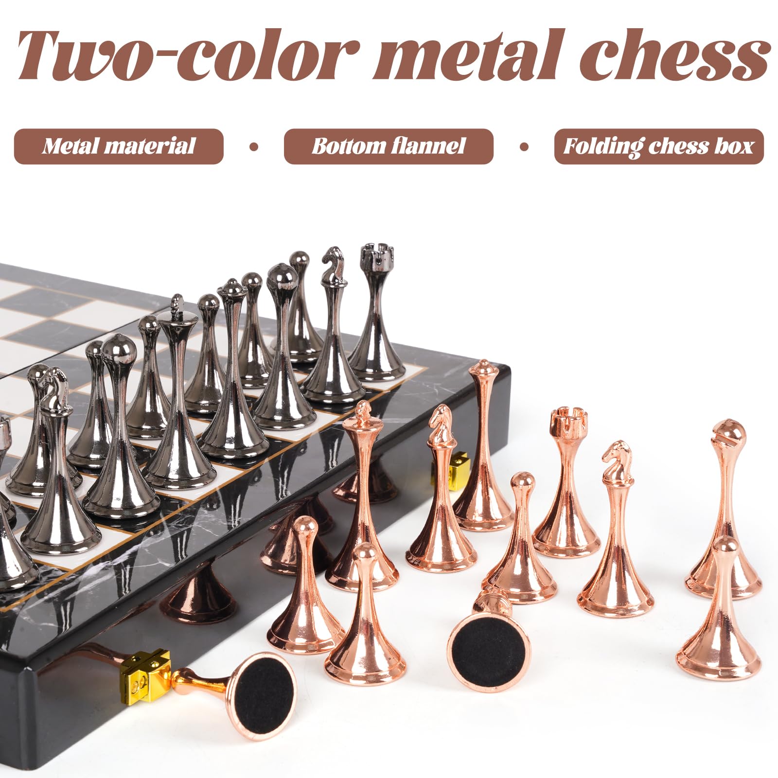 Snapklik.com : 12 Inch Metal Chess Set For Adults And Kids
