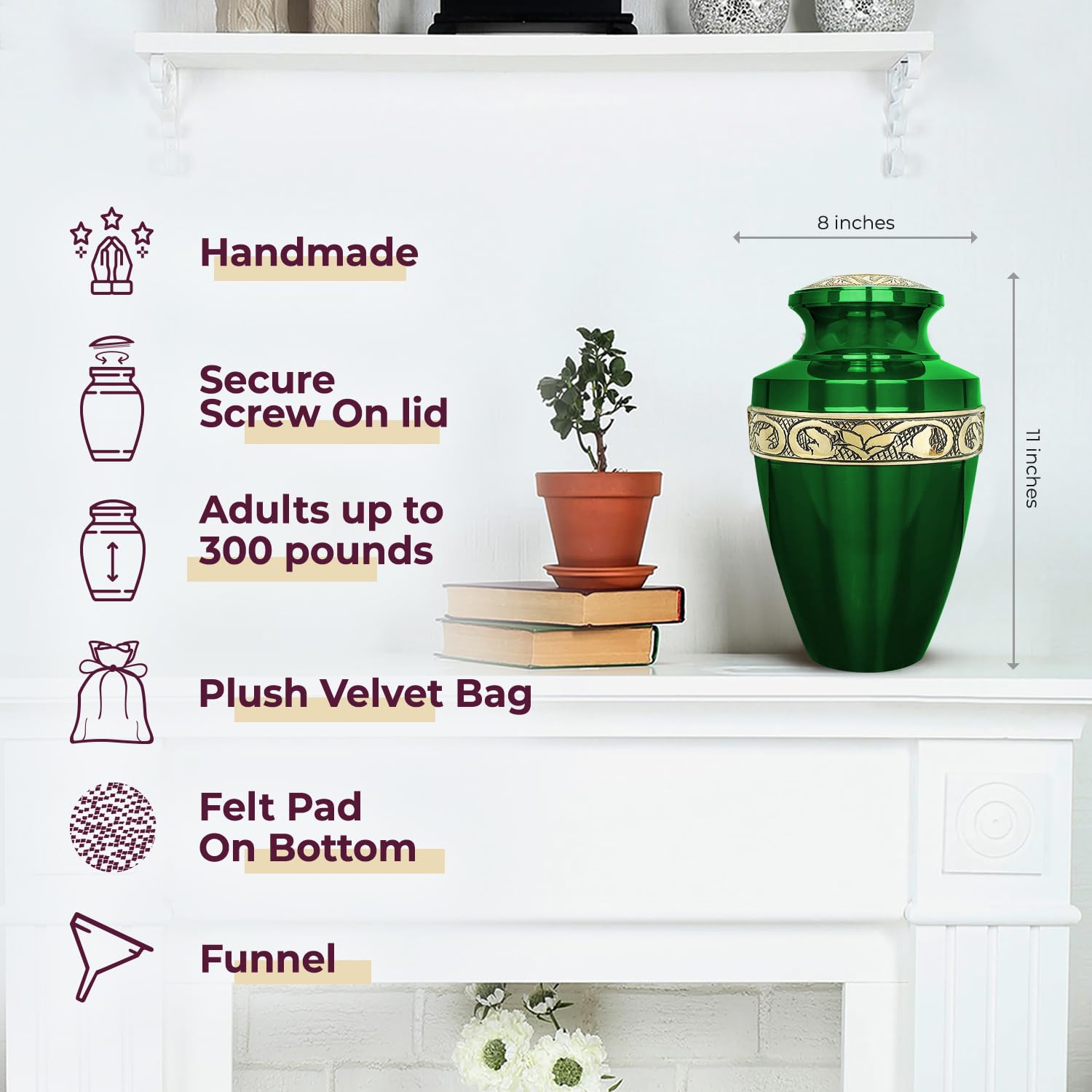 Snapklik.com : Trupoint Memorials Extra Large Urn For Ashes Adult Male ...