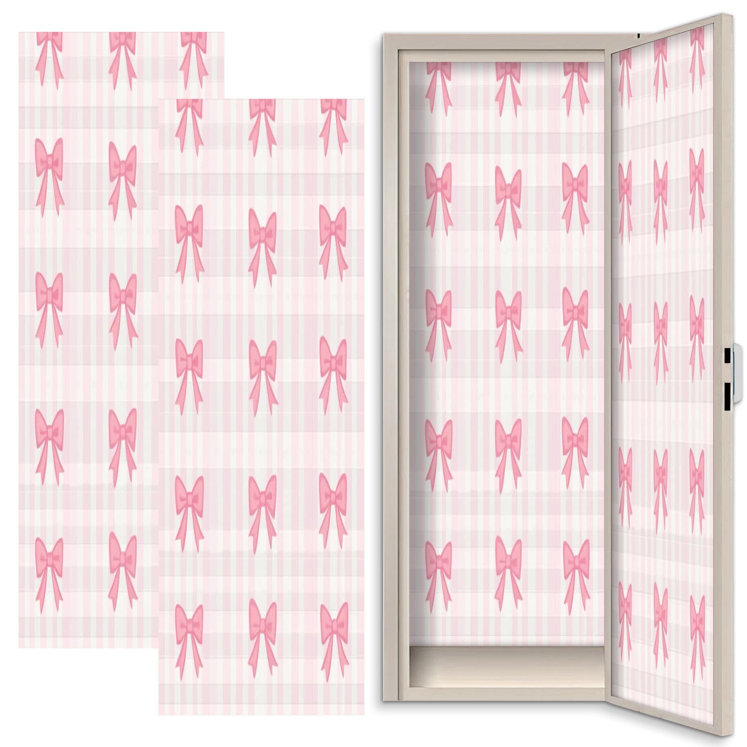 Magnetic Locker Decoration - 12x40 Removable Pink Bow Design For School ...