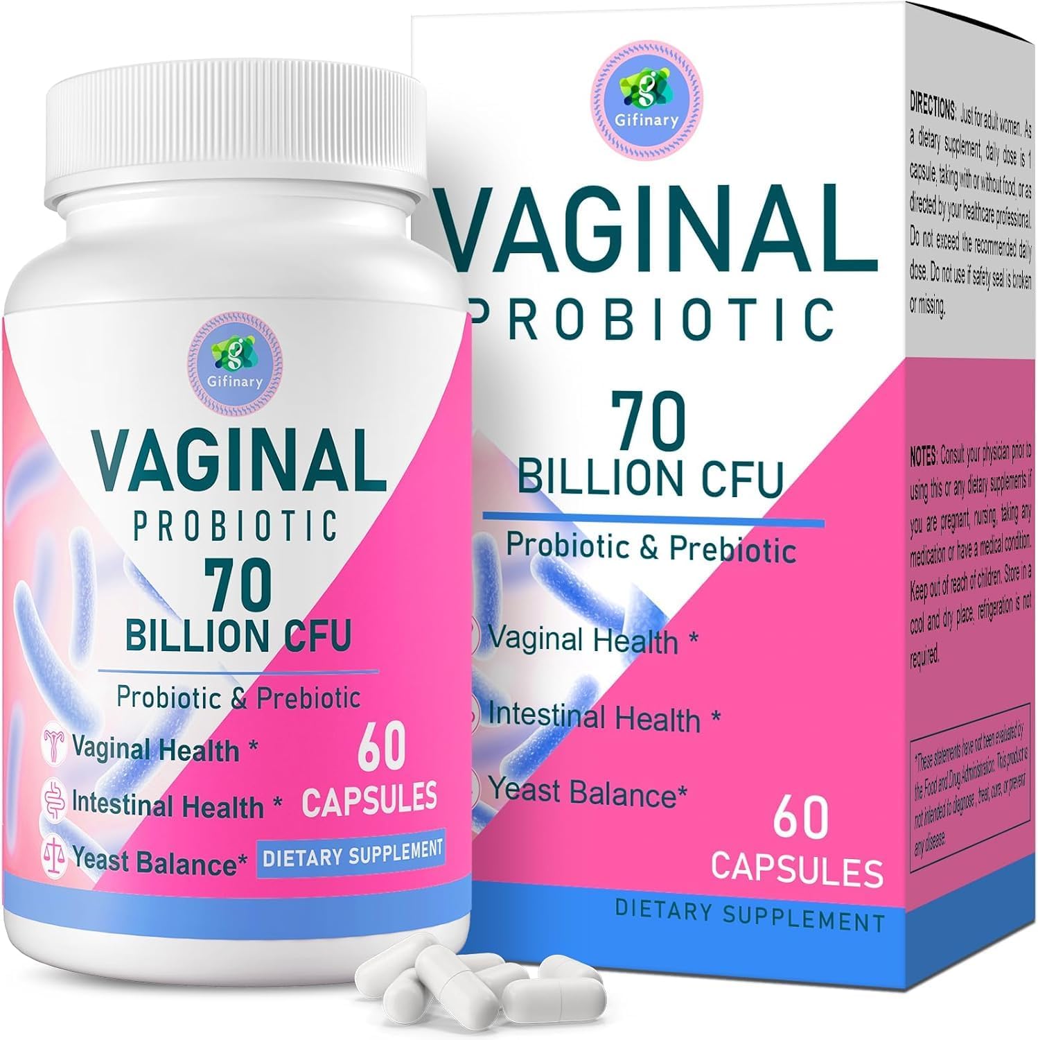 Amazon.com: Vaginal Probiotics for Women, 70 Billion CFU with Lactobacillus Probiotics for pH ...
