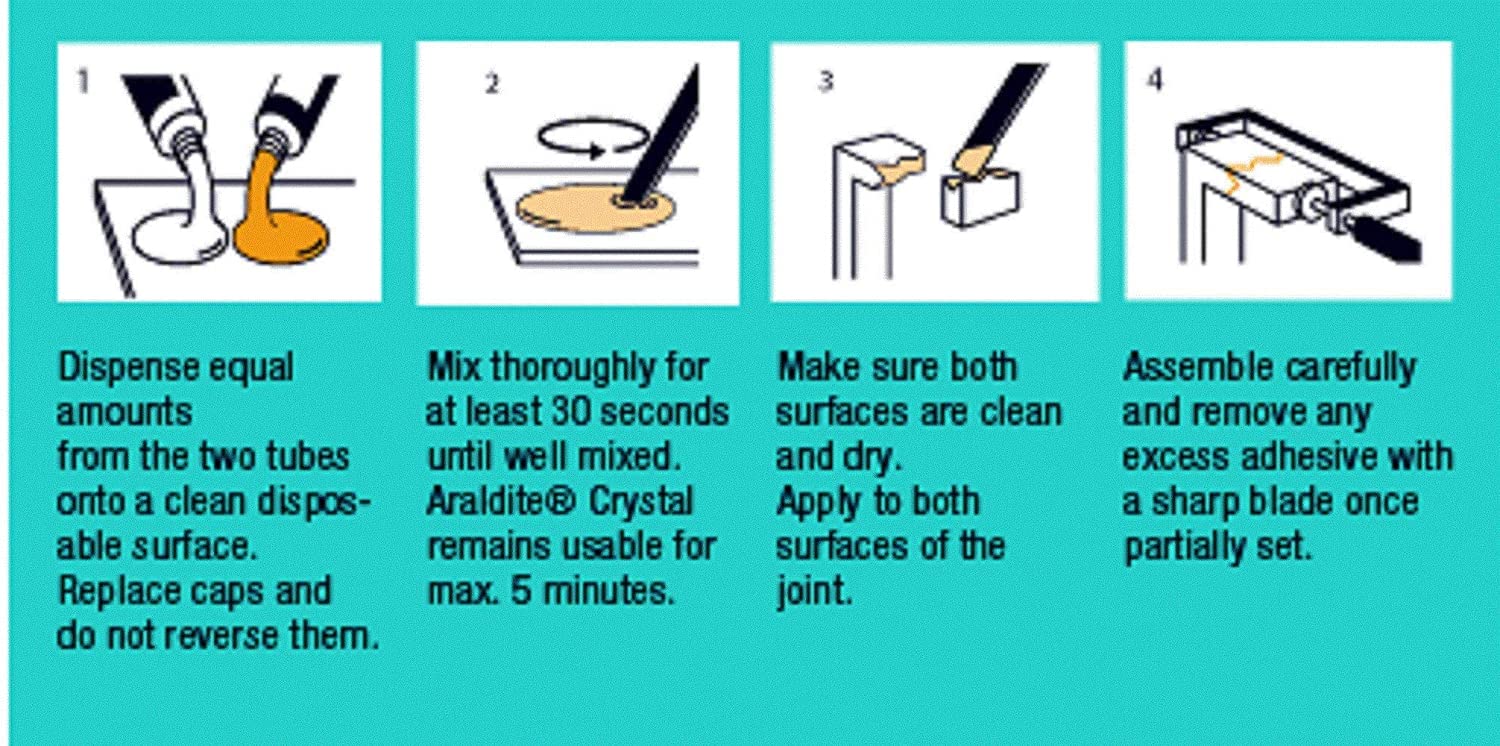 Araldite Clear Epoxy Adhesive 5 Minute Fast Setting 2-Part Epoxy Glue ...