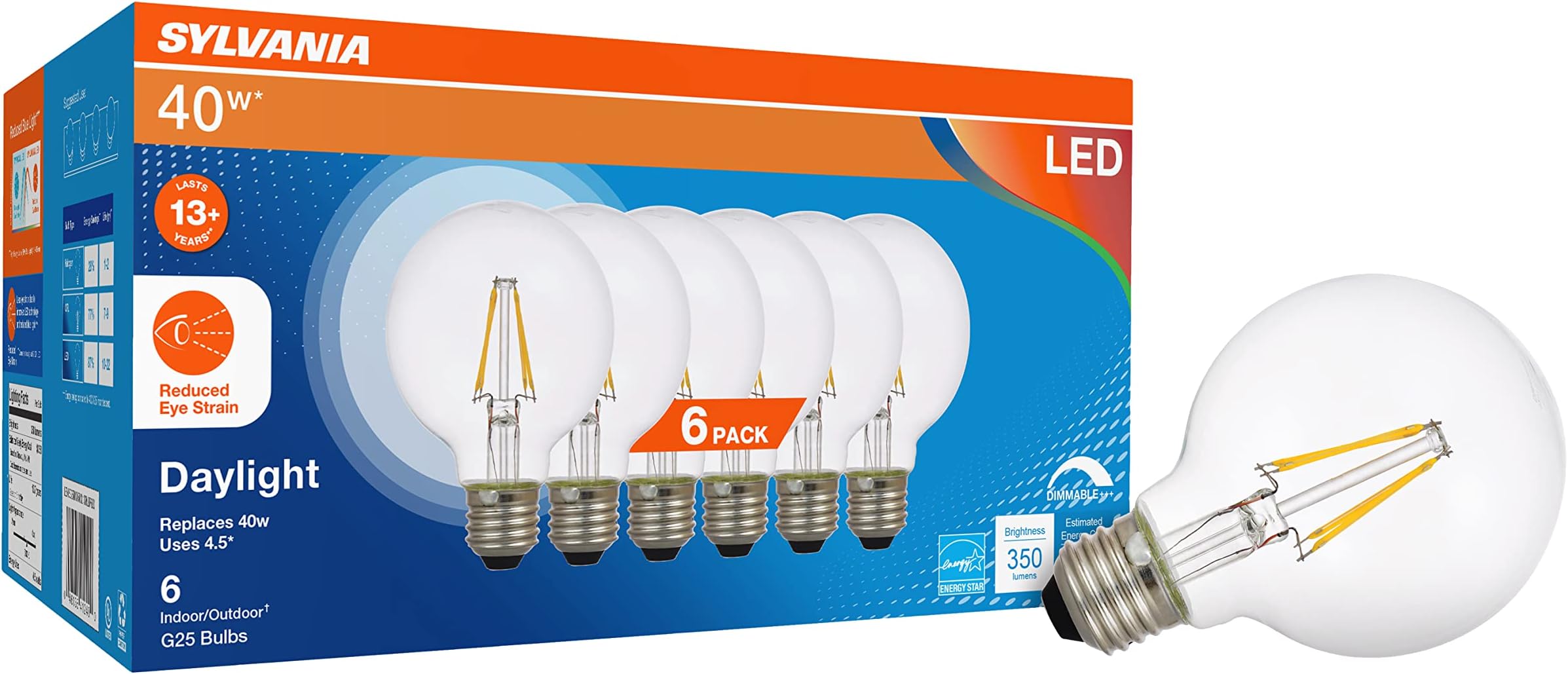 GE 26535 40-Watt G25 Crystal Clear Bulbs, 3-Pack - Incandescent Bulbs ...